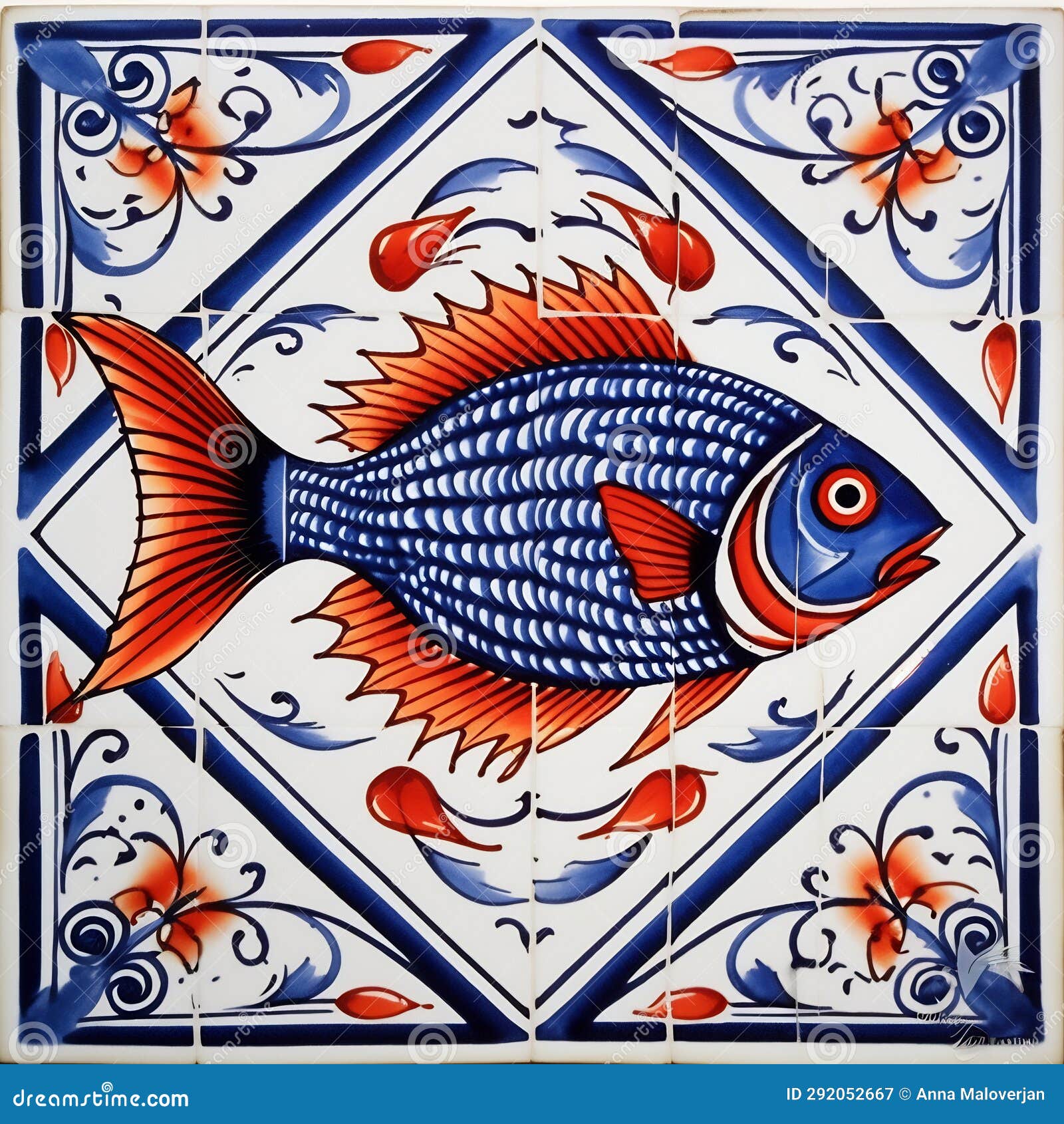 Portuguese Sardine Fish on Typical Traditional Tile Stock Image - Image ...