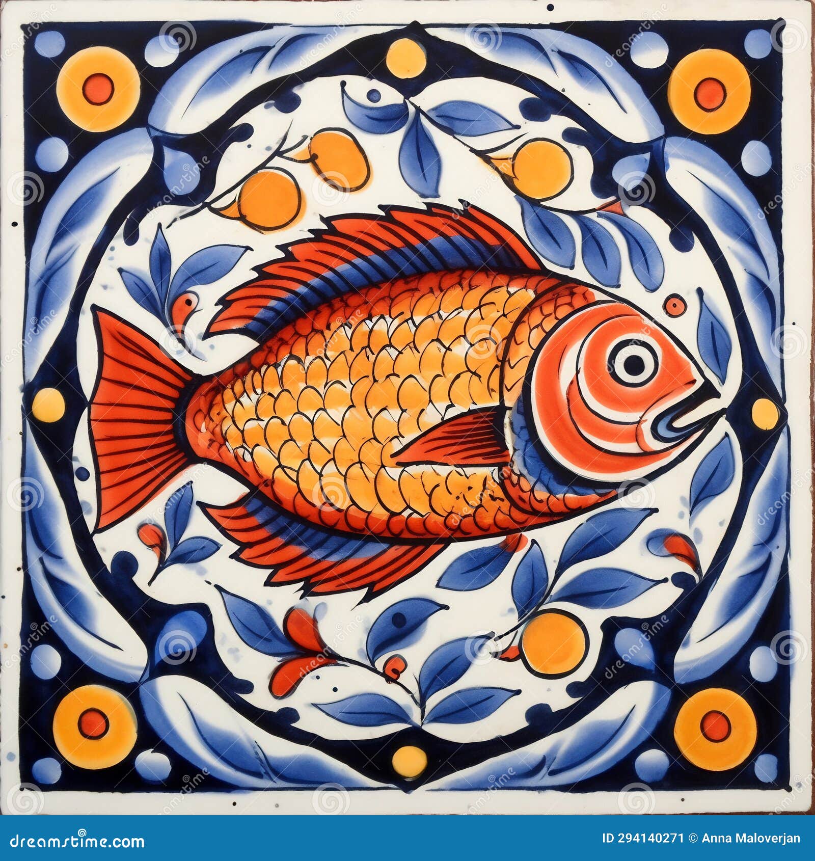 Portuguese Sardine Fish On Typical Traditional Tile Stock Photography ...