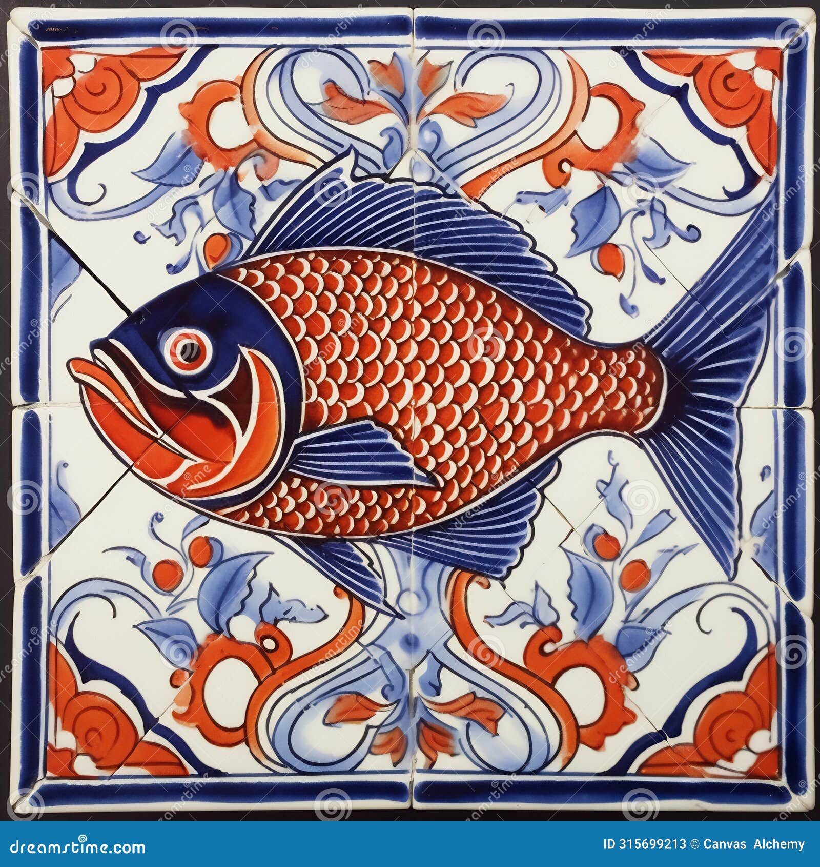 Portuguese Sardine Fish on Typical Traditional Tile Stock Image - Image ...