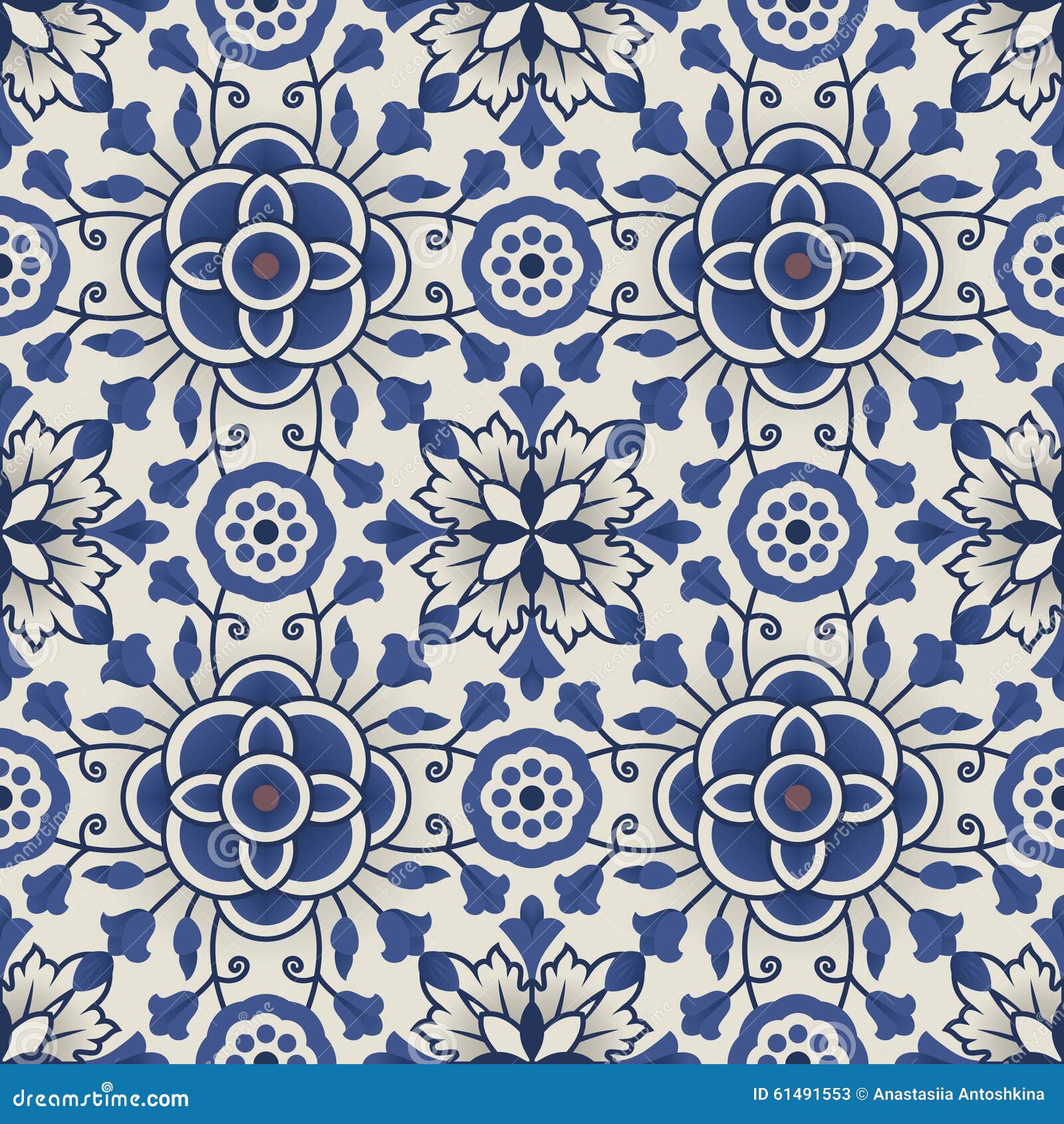 Portuguese Tile Vector Pattern Stock Illustration - Illustration of ...