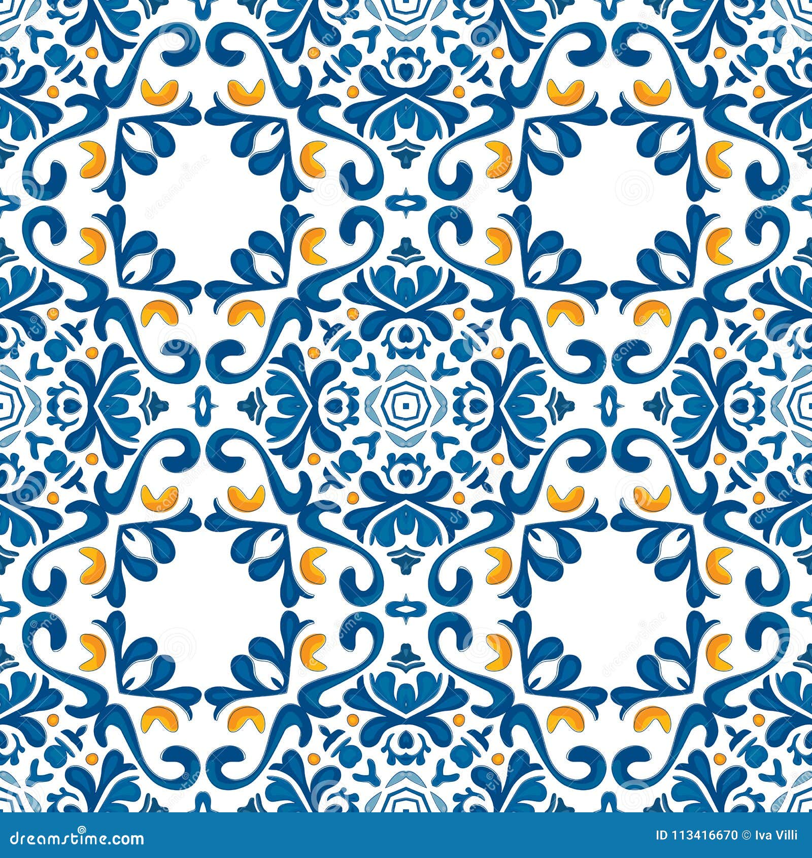 Portuguese tiles stock vector. Illustration of azulejo - 113416670