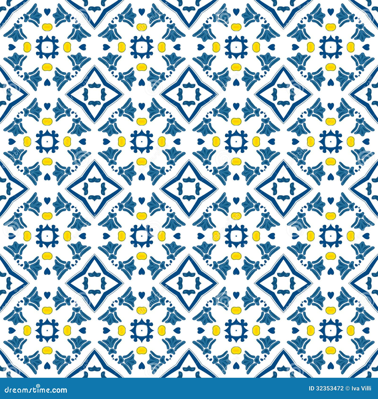 Portuguese tiles stock vector. Illustration of tiled - 32353472