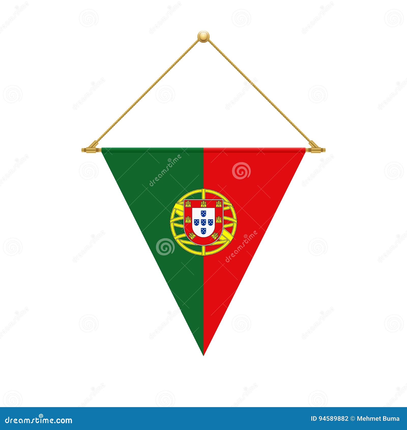 Portuguese Triangle Flag Hanging, Illustration Stock Vector ...