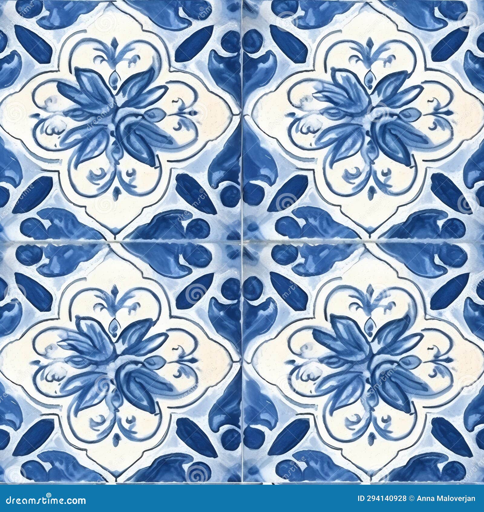 Portuguese Typical Traditional Blue Tile Stock Illustration ...
