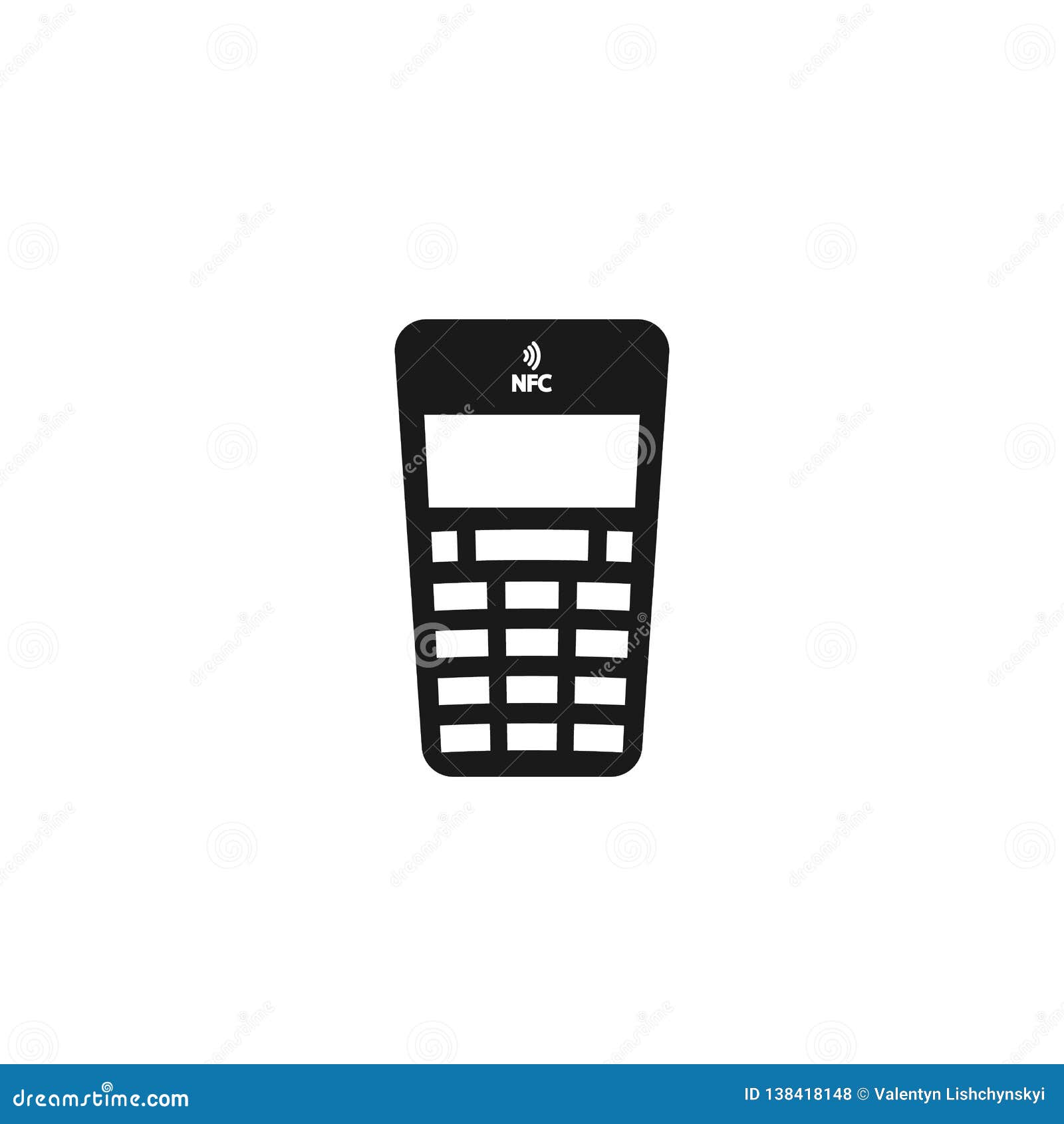 POS Credit Card Terminal Flat Icon on White Background Eps10 Stock ...