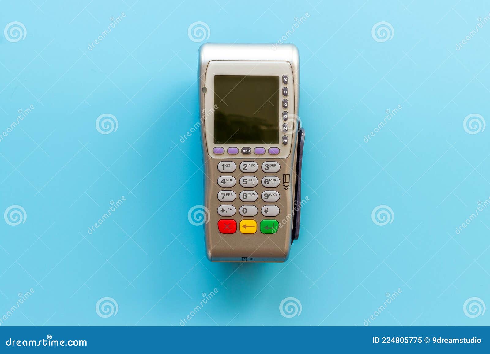 Pos Credit Card Terminal, Top View. Payment Transactions Concept Stock ...