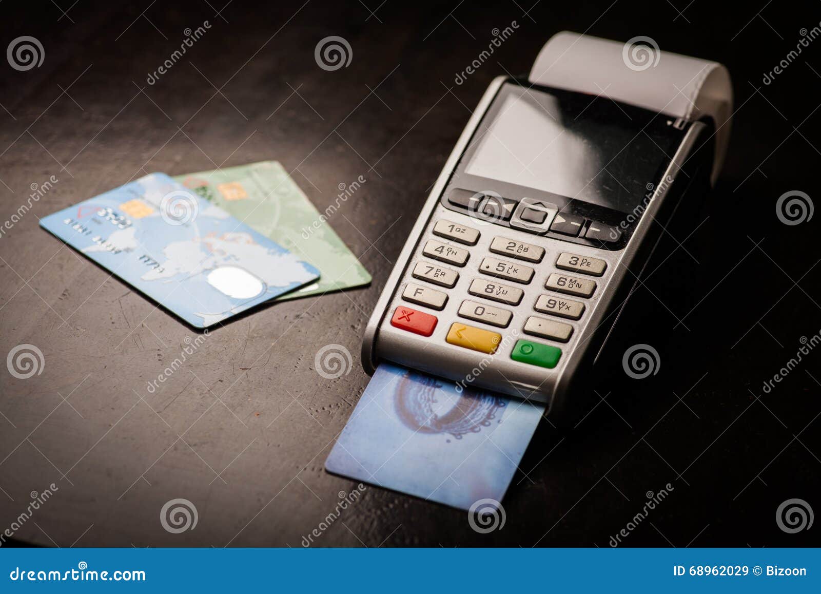 POS and credit cards stock image. Image of hand, payment - 68962029
