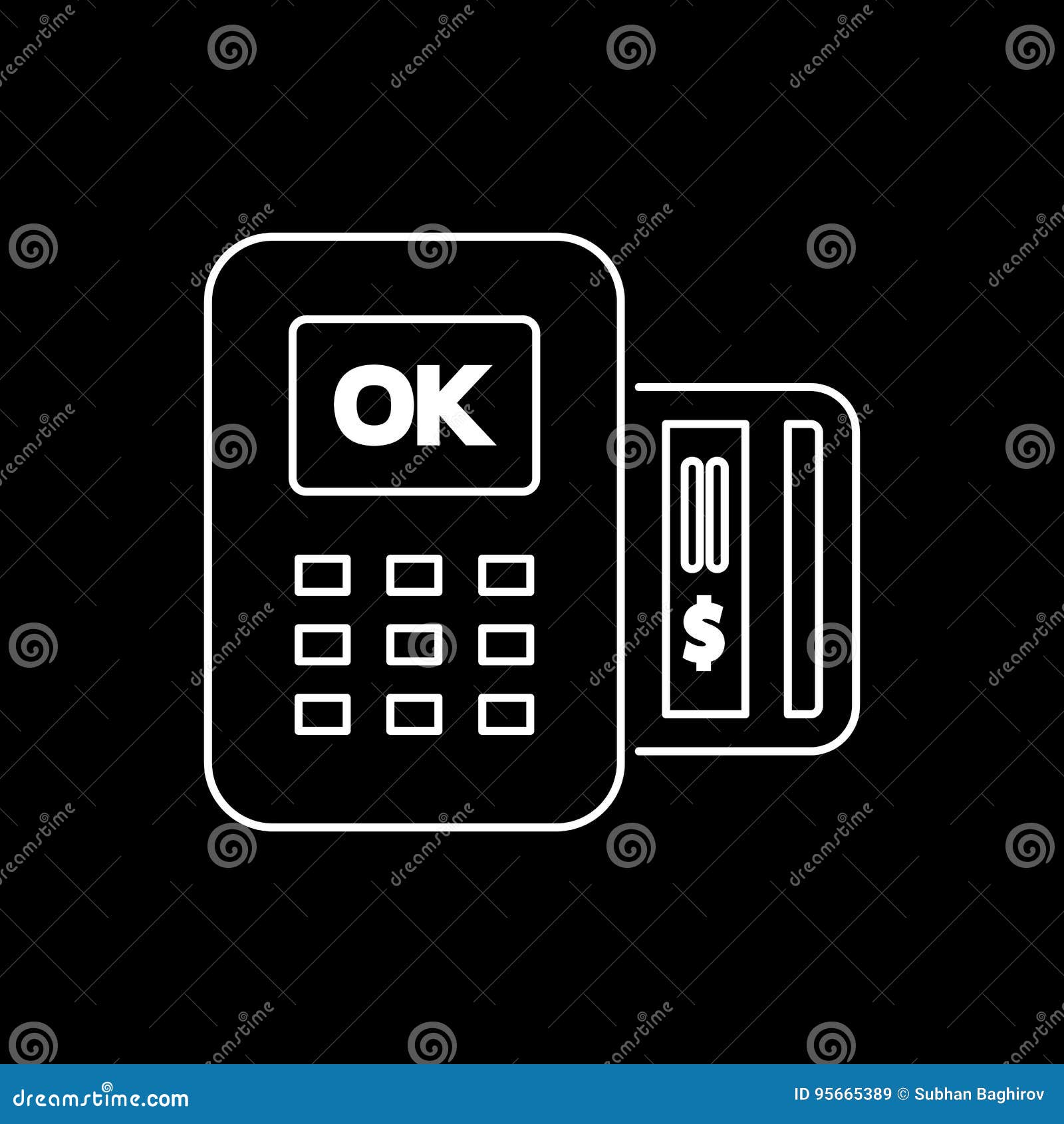 POS Icon Flat Style Simple Vector Illustration. Payment Terminal Stock ...