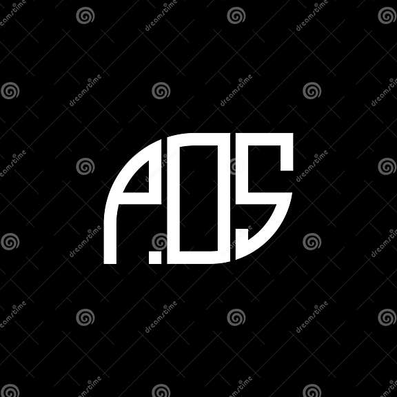 POS Letter Logo Design on Black Background.POS Creative Initials Letter ...