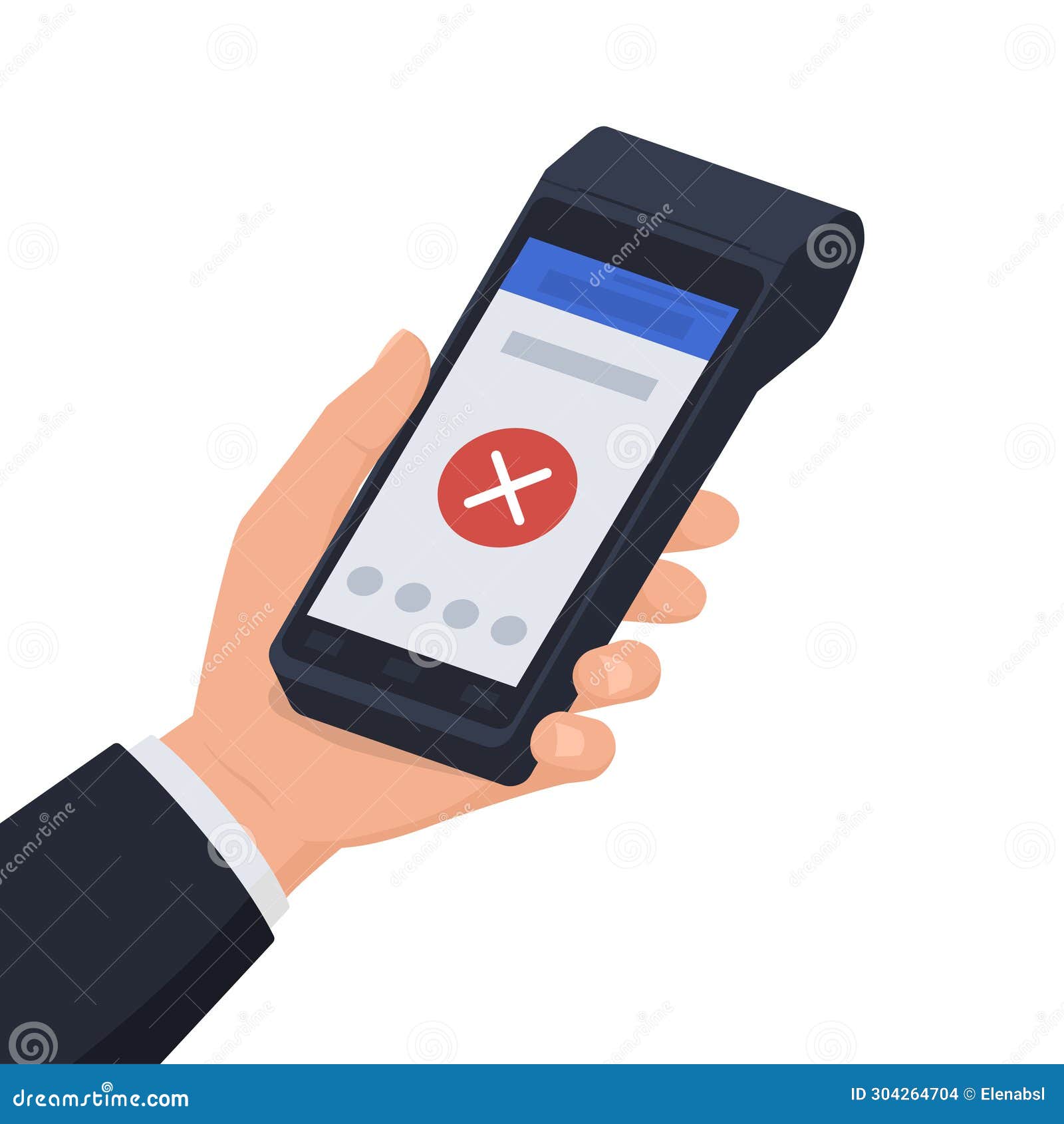 POS Machine Declines a Payment Stock Illustration - Illustration of ...