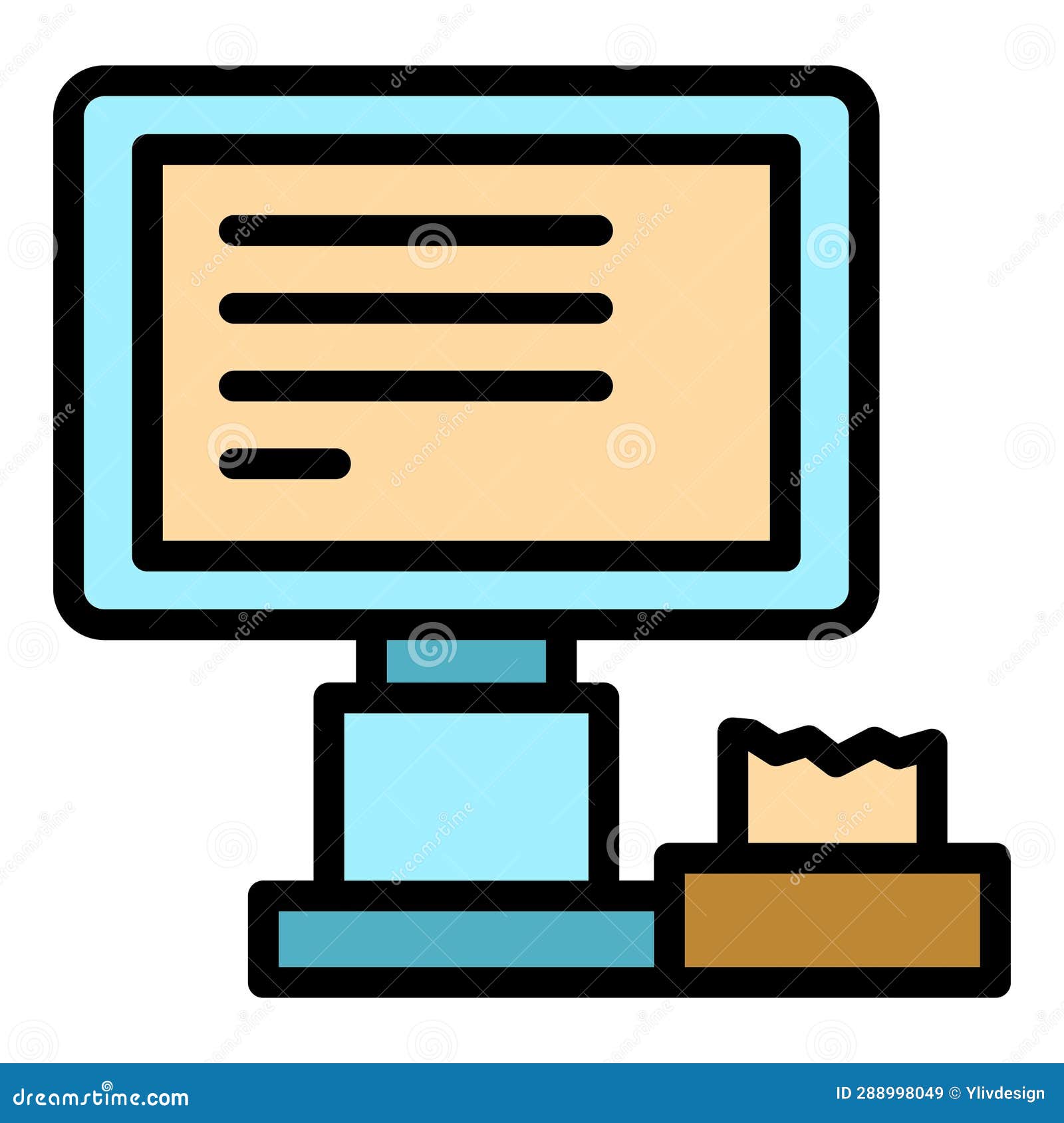Pos Machine Icon Vector Flat Stock Vector - Illustration of screen ...
