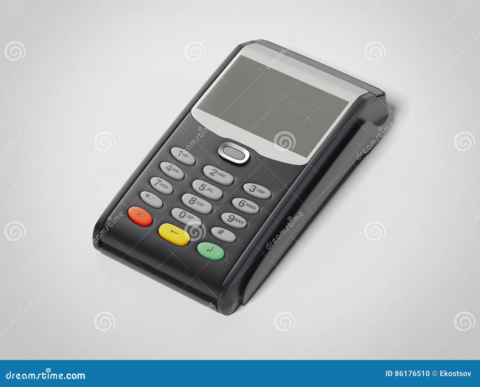POS Portable Credit Card Machine. 3d Rendering Stock Illustration ...
