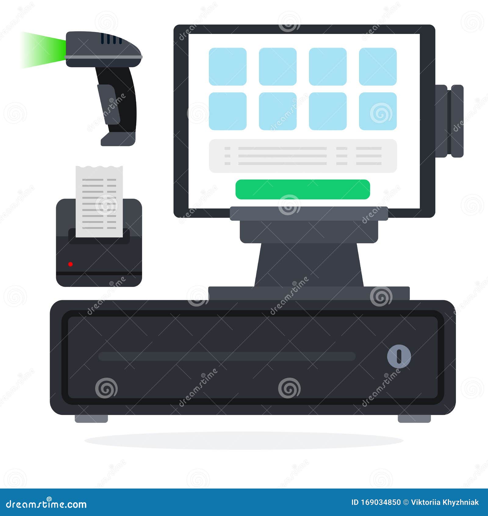 POS System Flat Icon Vector Isolated Stock Vector - Illustration of ...