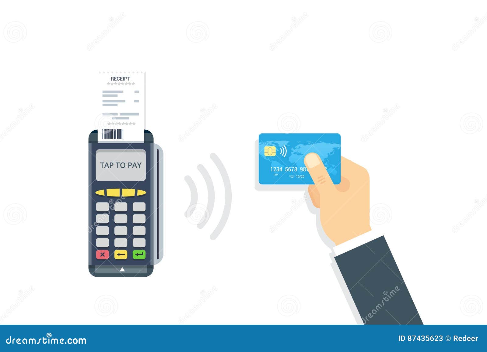 POS Terminal Confirms The Payment Made Through Mobile Phone Vector ... POS Terminal Confirms The Payment Made Through Mobile Phone Vector ...