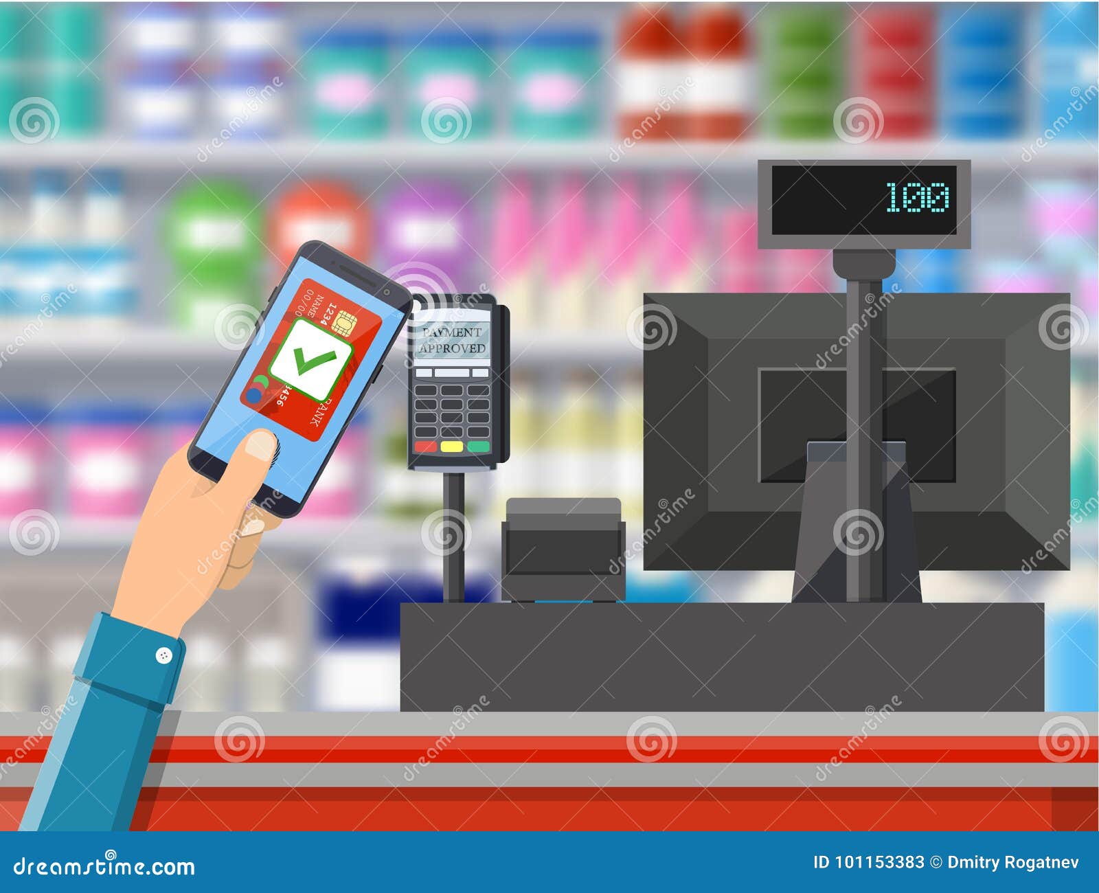 Pos Terminal Confirms Payment by Bank Card. Stock Vector - Illustration ... Pos Terminal Confirms Payment by Bank Card. Stock Vector - Illustration ...