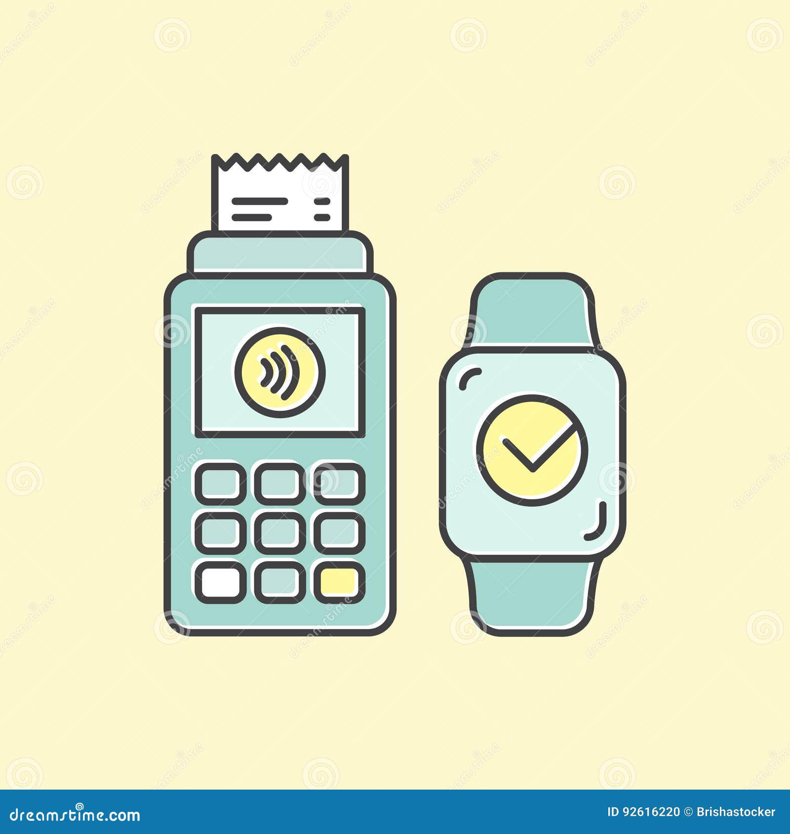 POS Terminal Confirms The Payment Made Through Mobile Phone Vector ... POS Terminal Confirms The Payment Made Through Mobile Phone Vector ...