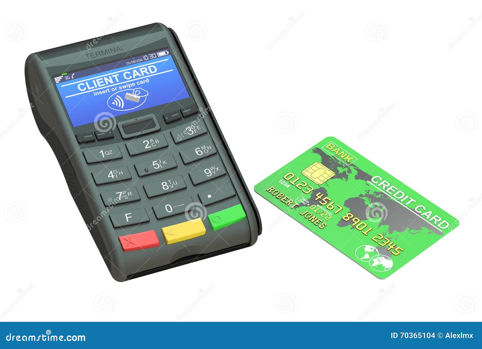 POS Terminal and Credit Card Stock Illustration - Illustration of ...