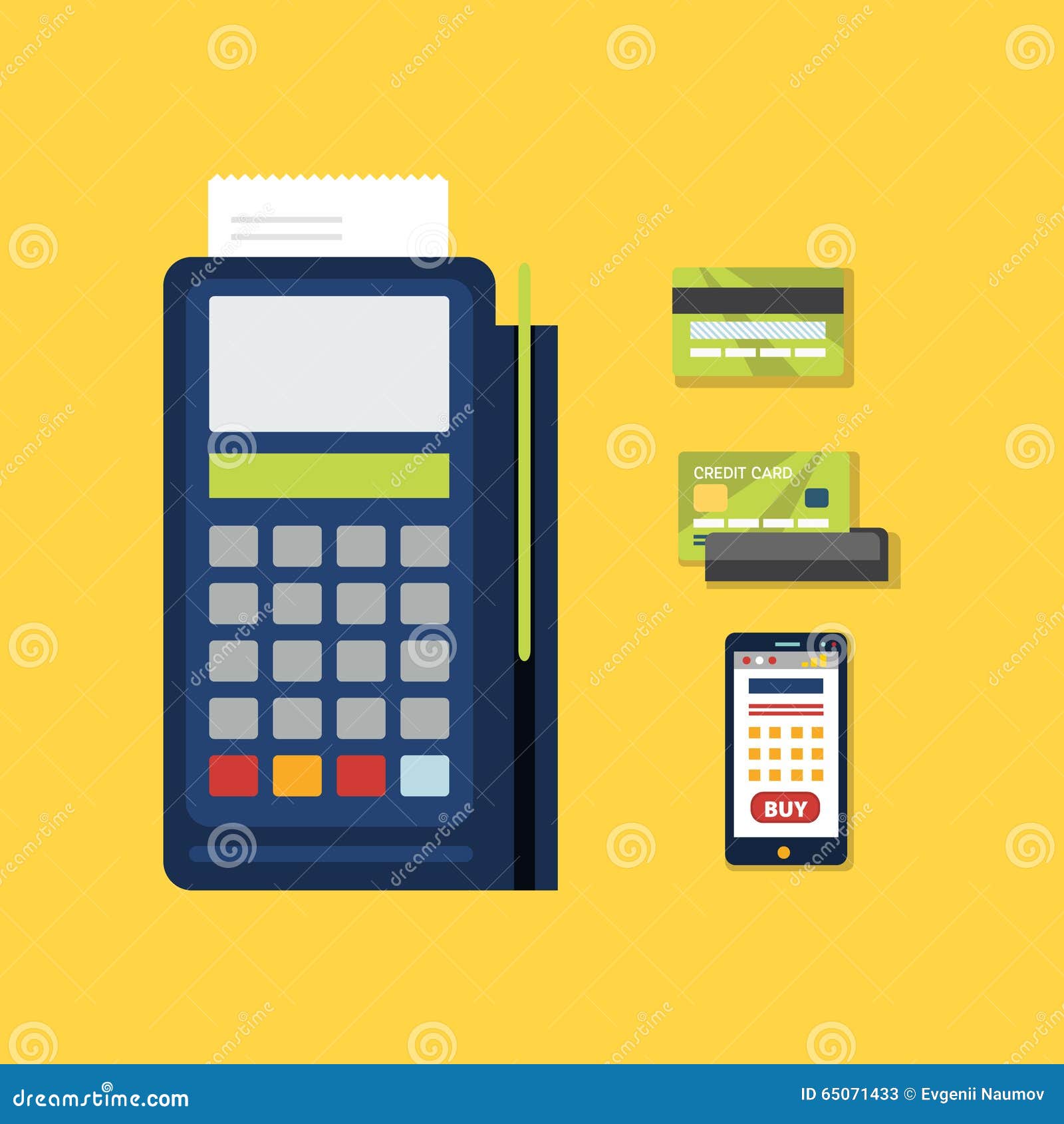 POS Terminal with Credit Card Icon. Vector Stock Vector - Illustration ...