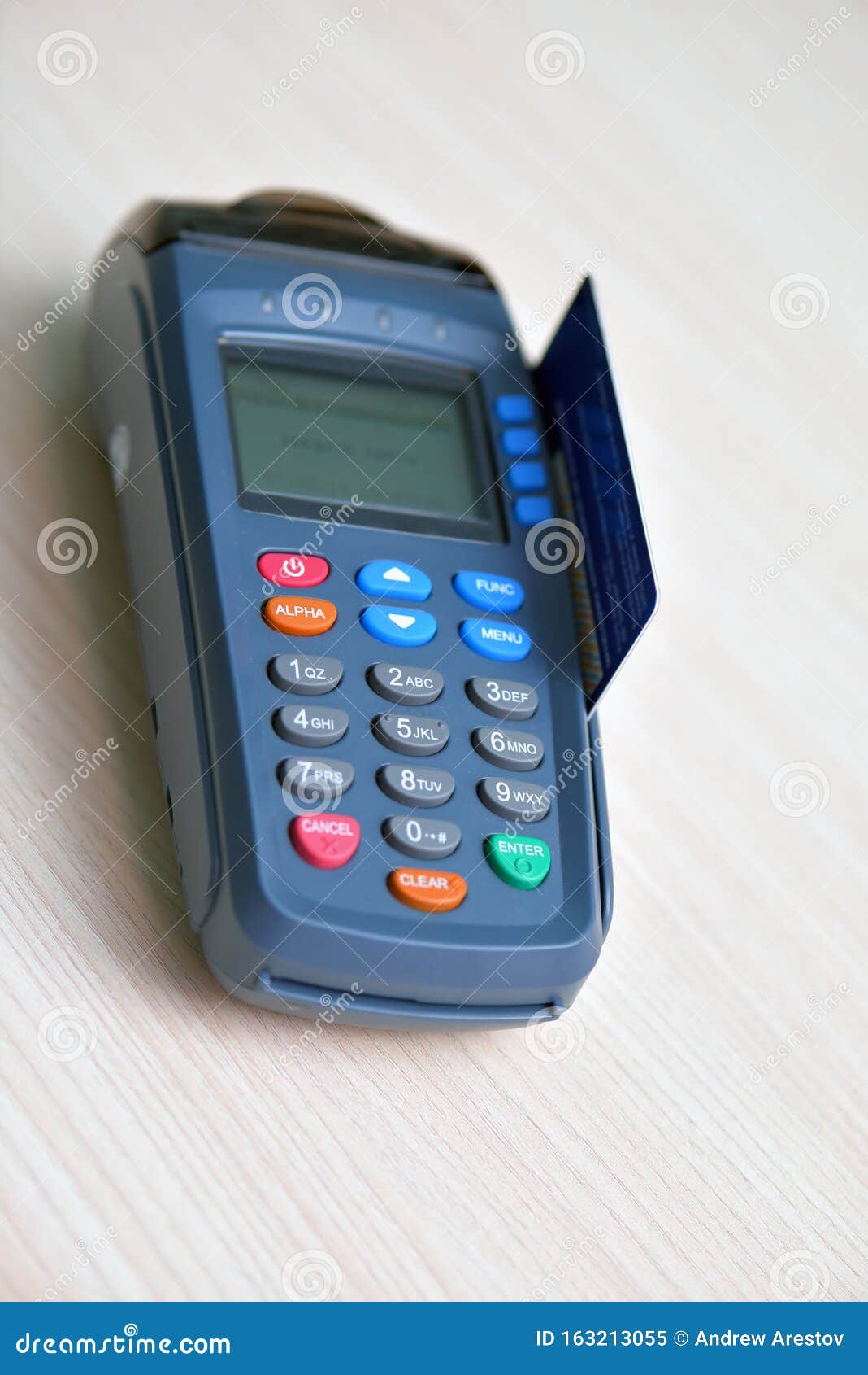 Pos Terminal with Credit Card Stock Image - Image of credit, device ...