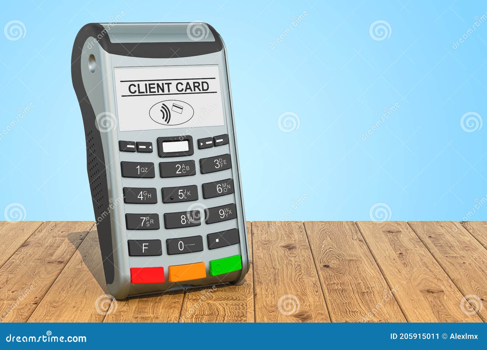 POS-terminal, 3D rendering stock illustration. Illustration of money ...