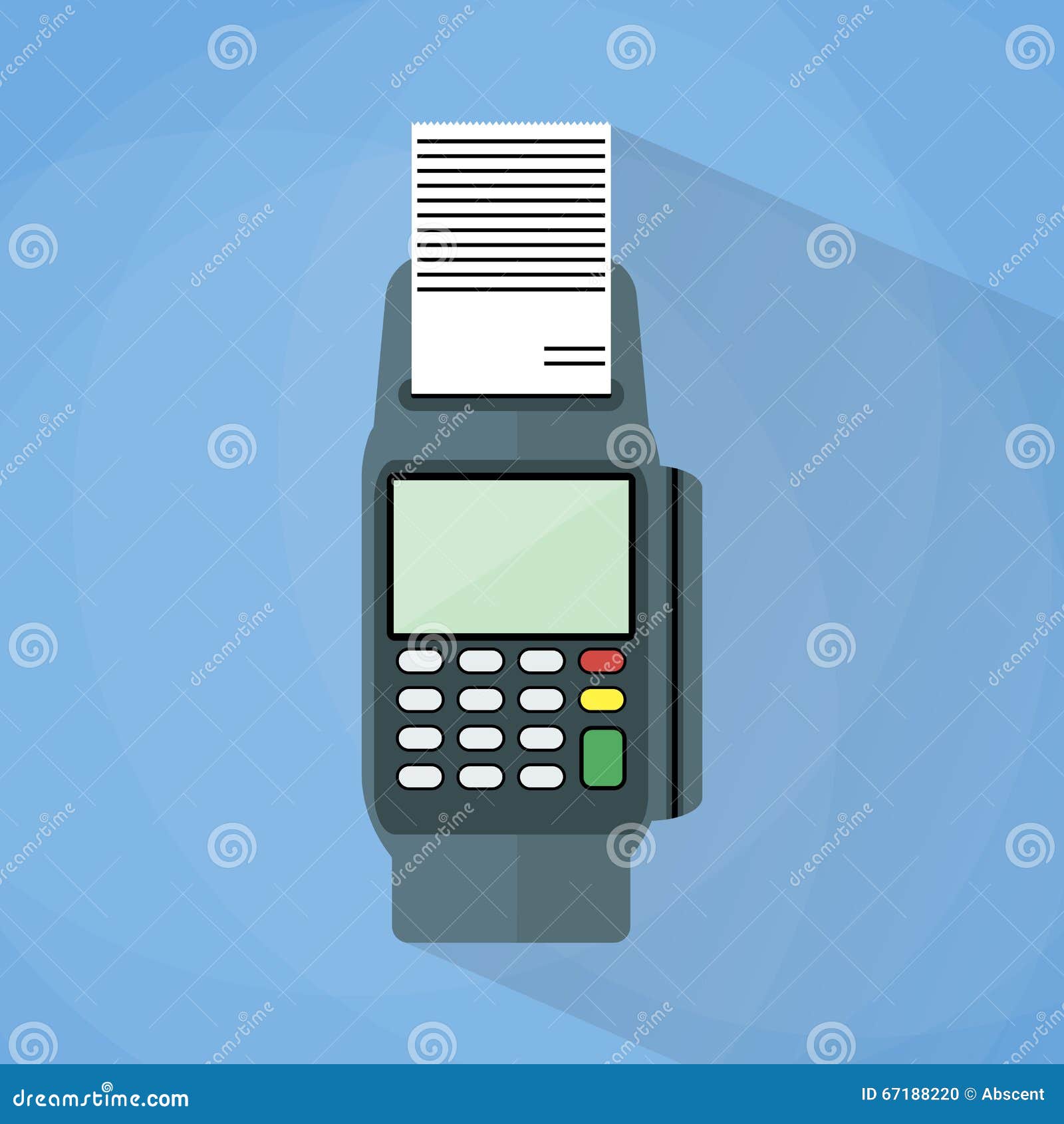 POS terminal flat style stock vector. Illustration of reader - 67188220