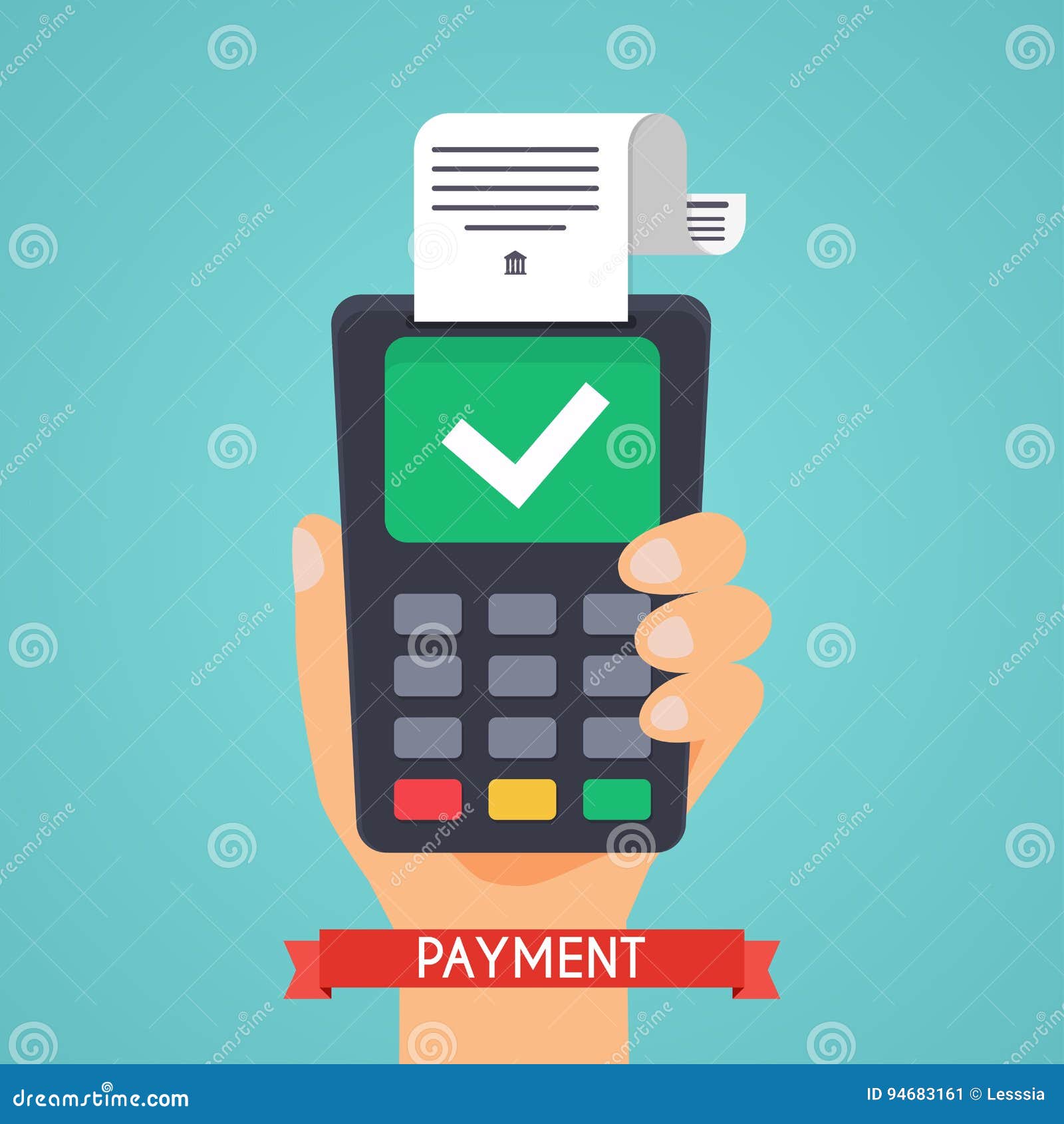 Pos Terminal in Flat Style. Pos Payment Stock Vector - Illustration of ...