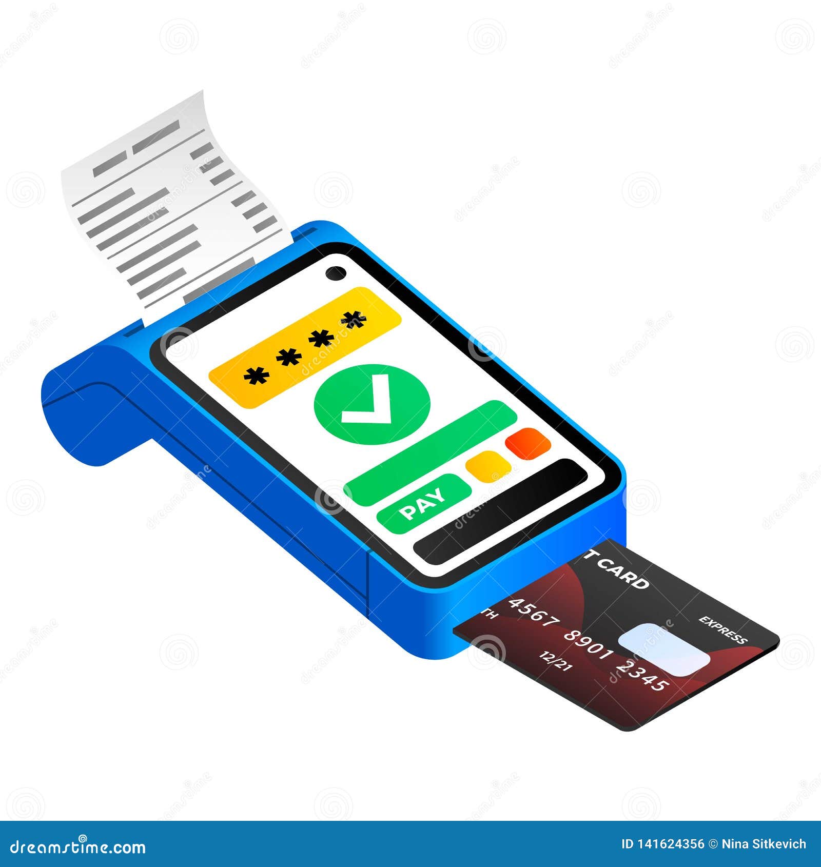 Pos Terminal Icon, Isometric Style Stock Vector - Illustration of ...
