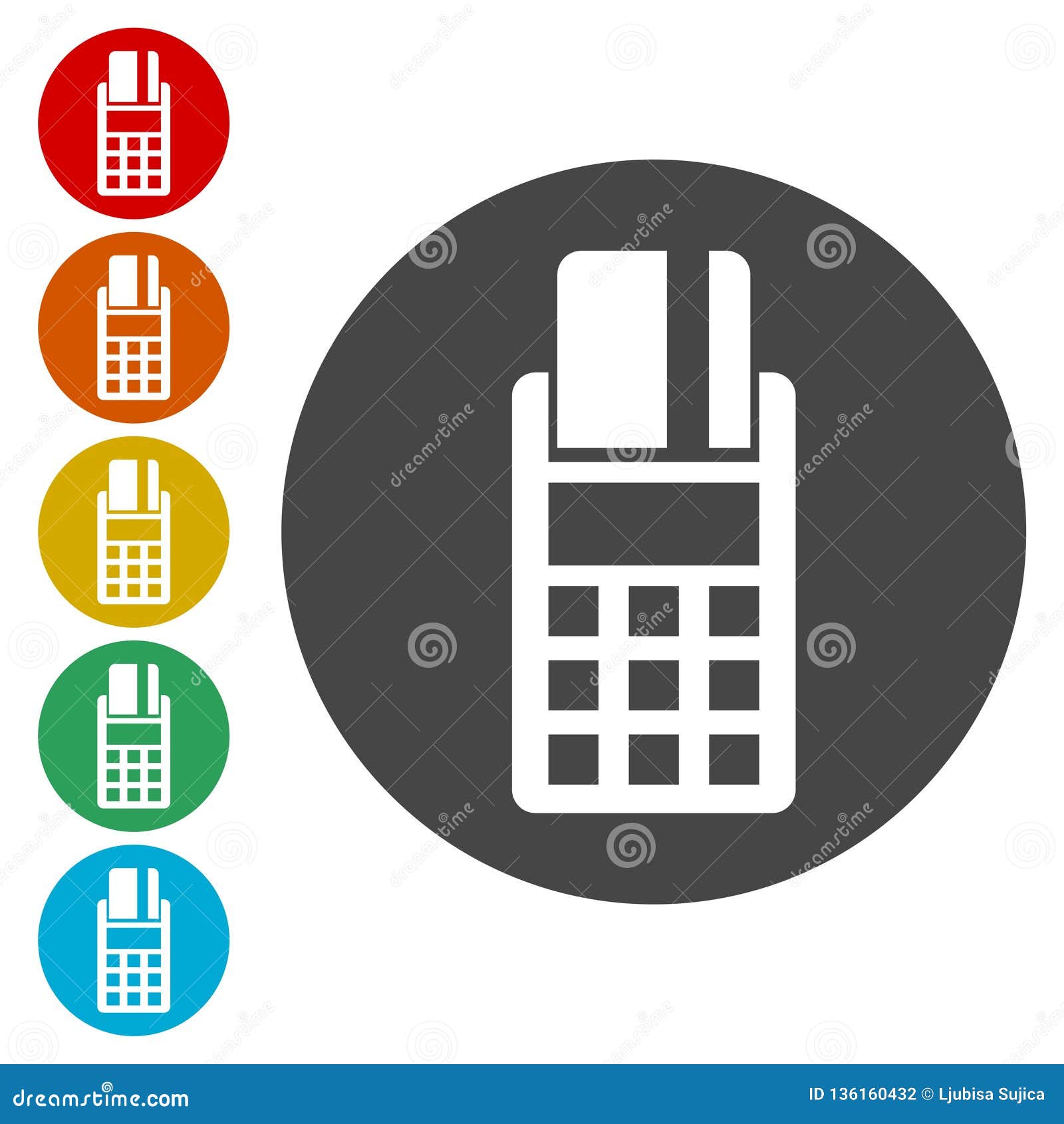 POS terminal icons set stock vector. Illustration of concept - 136160432