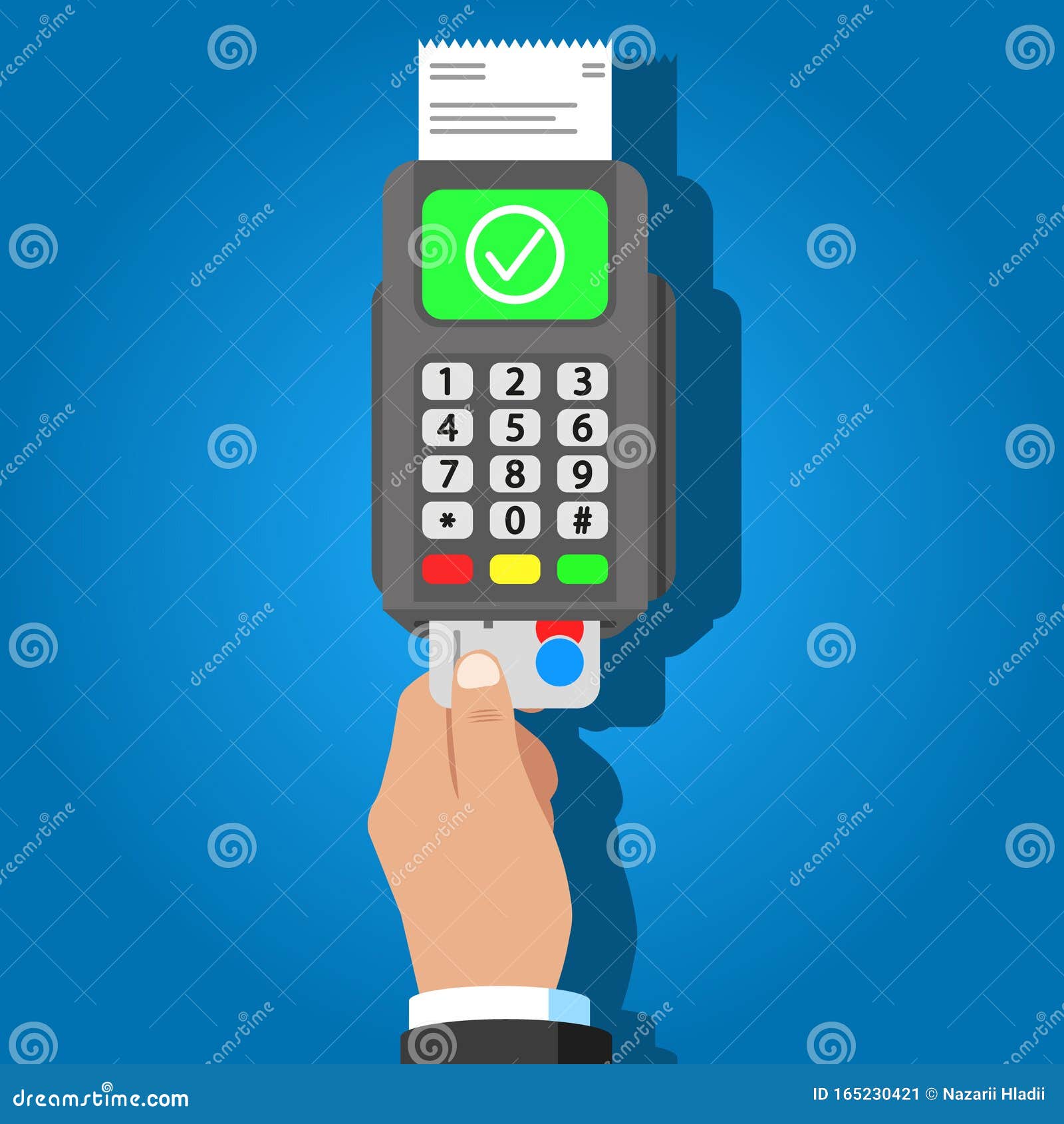 POS Terminal with Inserted Credit Card and Printed Reciept. Vector ... POS Terminal with Inserted Credit Card and Printed Reciept. Vector ...