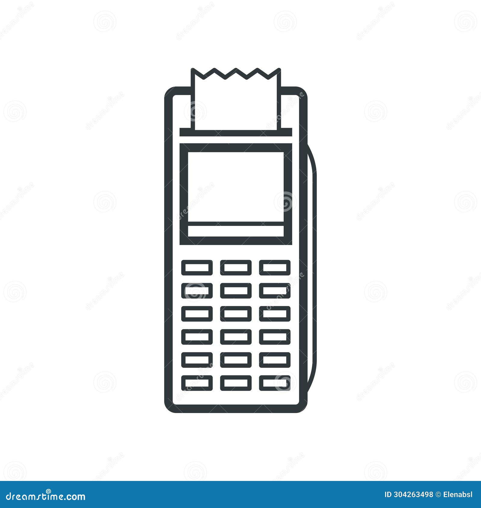 POS Terminal Machine Printing a Receipt Icon Stock Vector ...