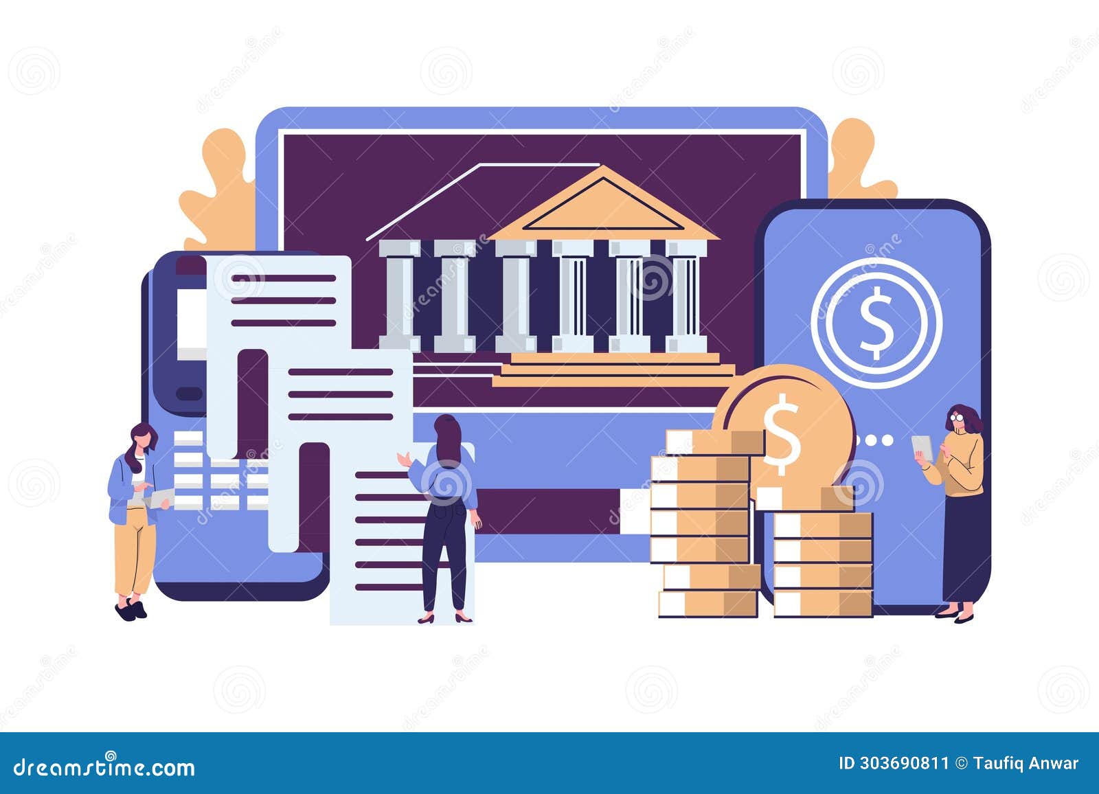 Pos-terminal and Payment Systems Flat Style Illustration Vector Design ...