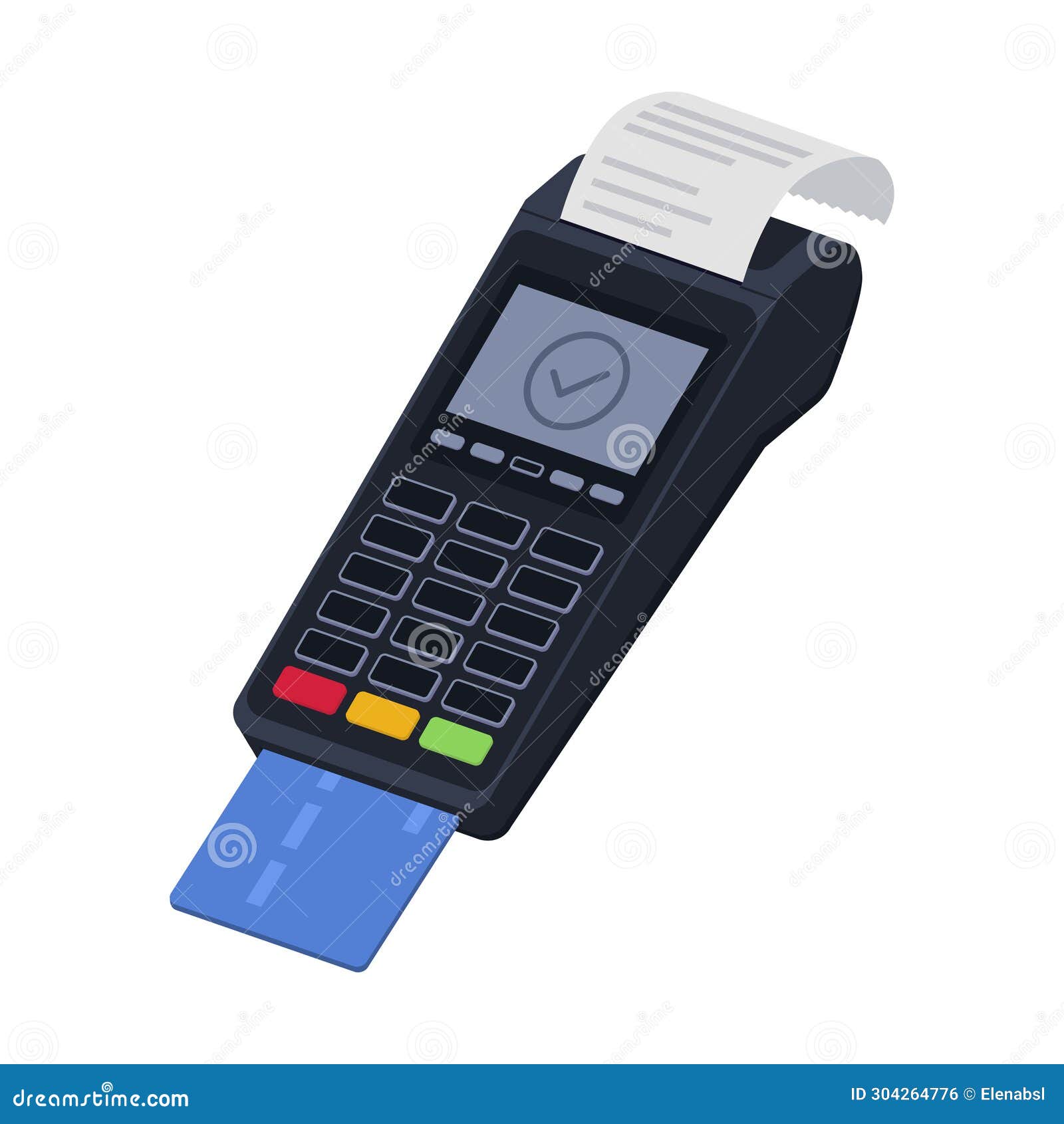 POS Terminal Processing a Credit Card Payment Stock Illustration ...