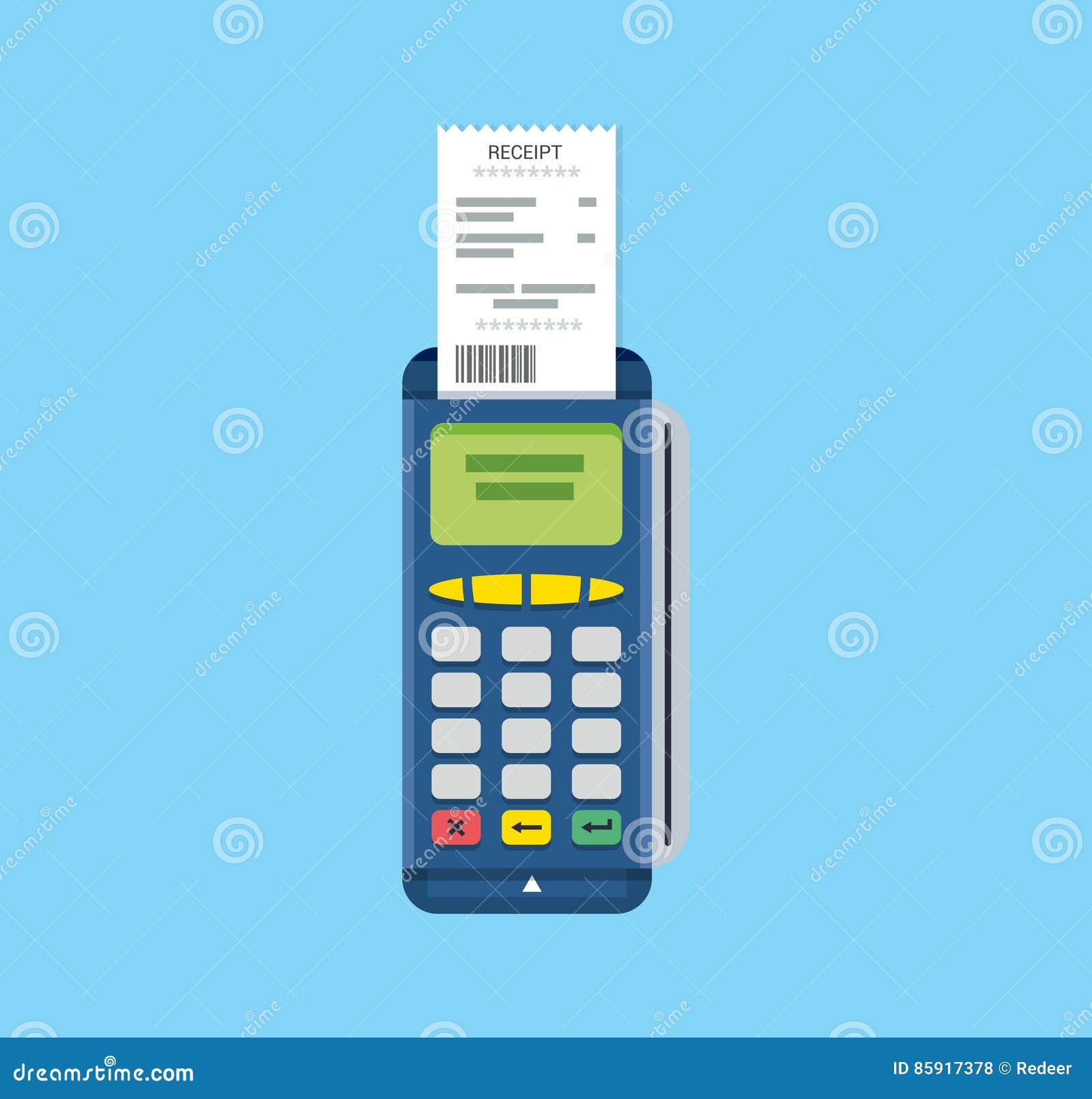 POS Terminal and Receipt Illustration. Stock Illustration ...