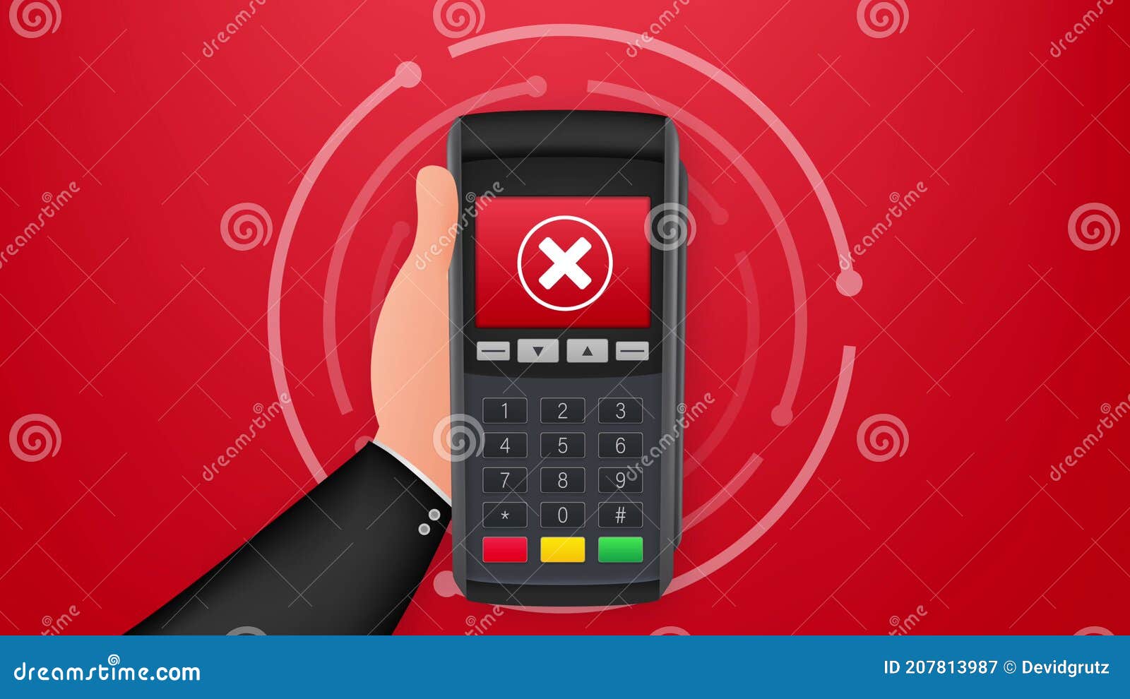 POS Terminal. Rejected Payment. Stock Illustration. Stock Video - Video ...