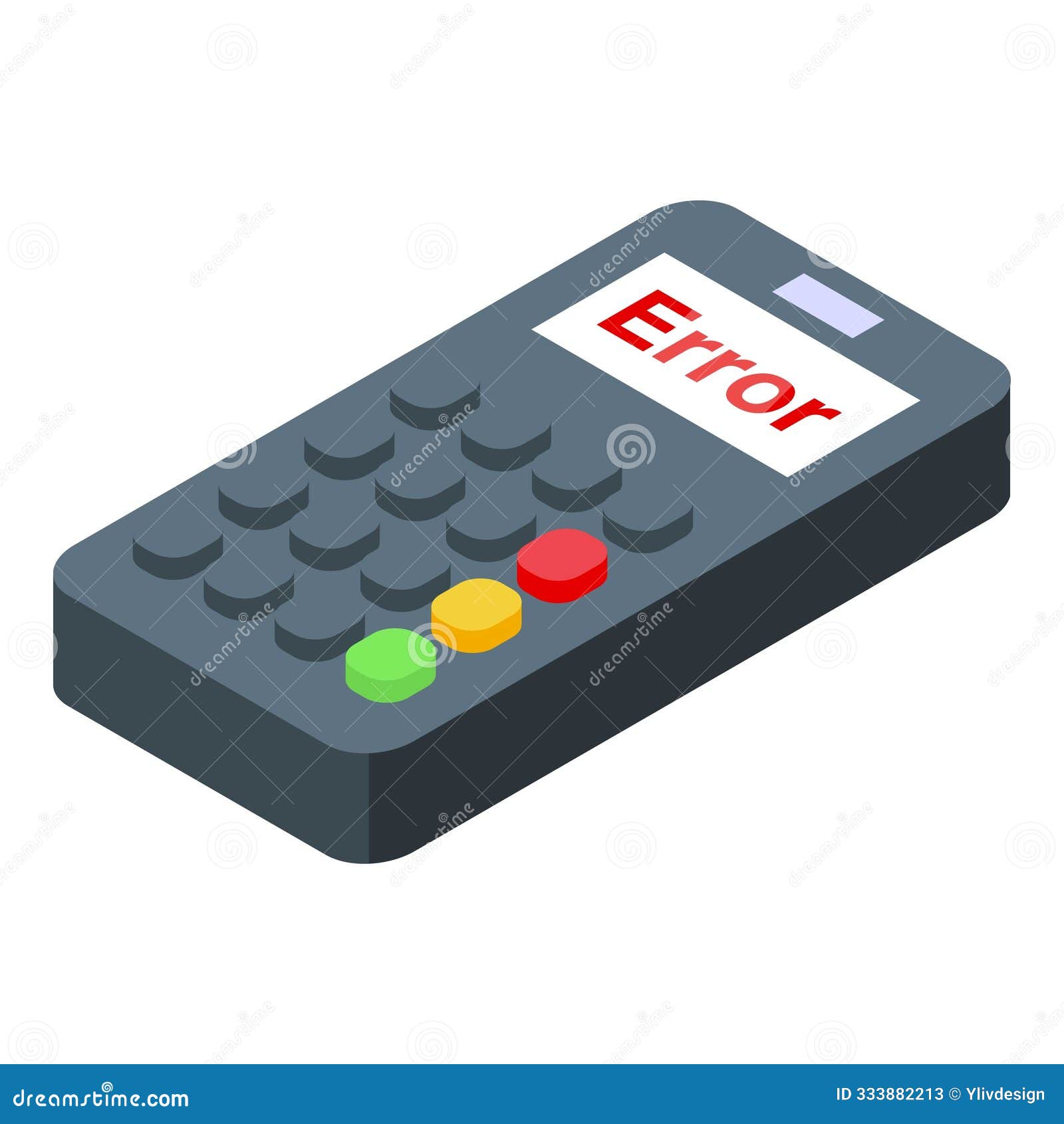 Pos Terminal Showing Error Message Isometric View Stock Illustration ...