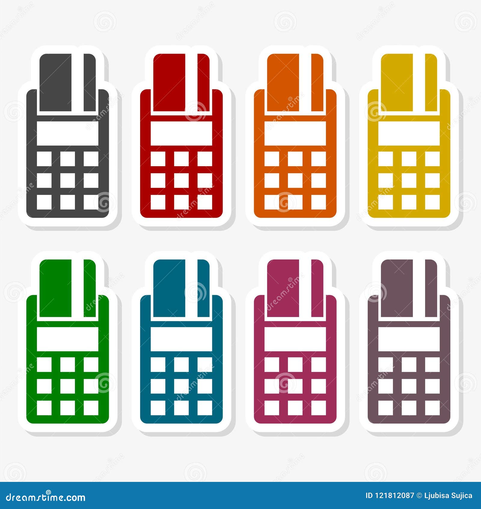 POS terminal sticker set stock vector. Illustration of drop - 121812087