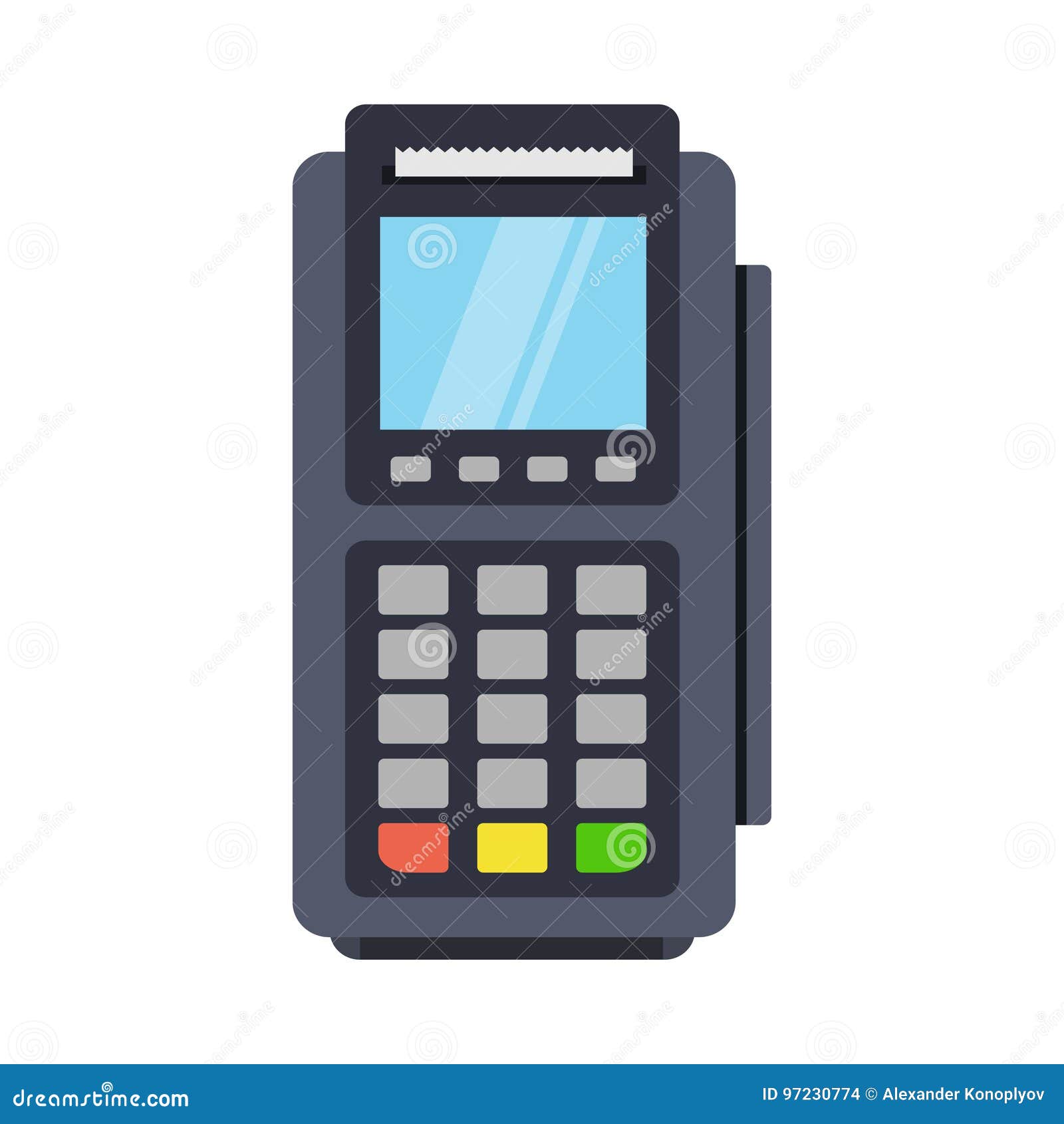 POS Terminal Vector Icon in a Flat Style Stock Vector - Illustration of ...