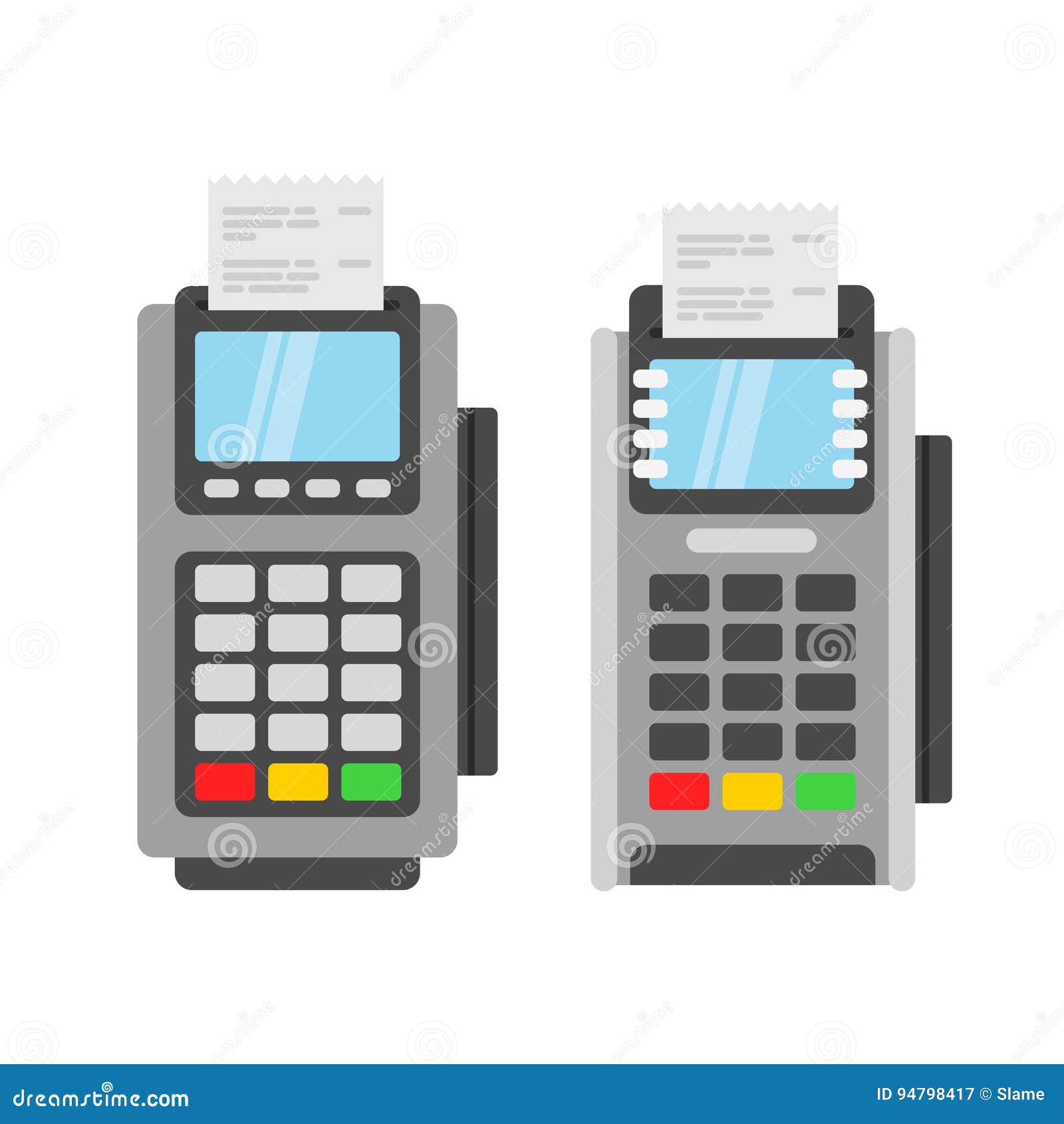 Pos Terminal Vector Illustration. Stock Vector - Illustration of debit ...