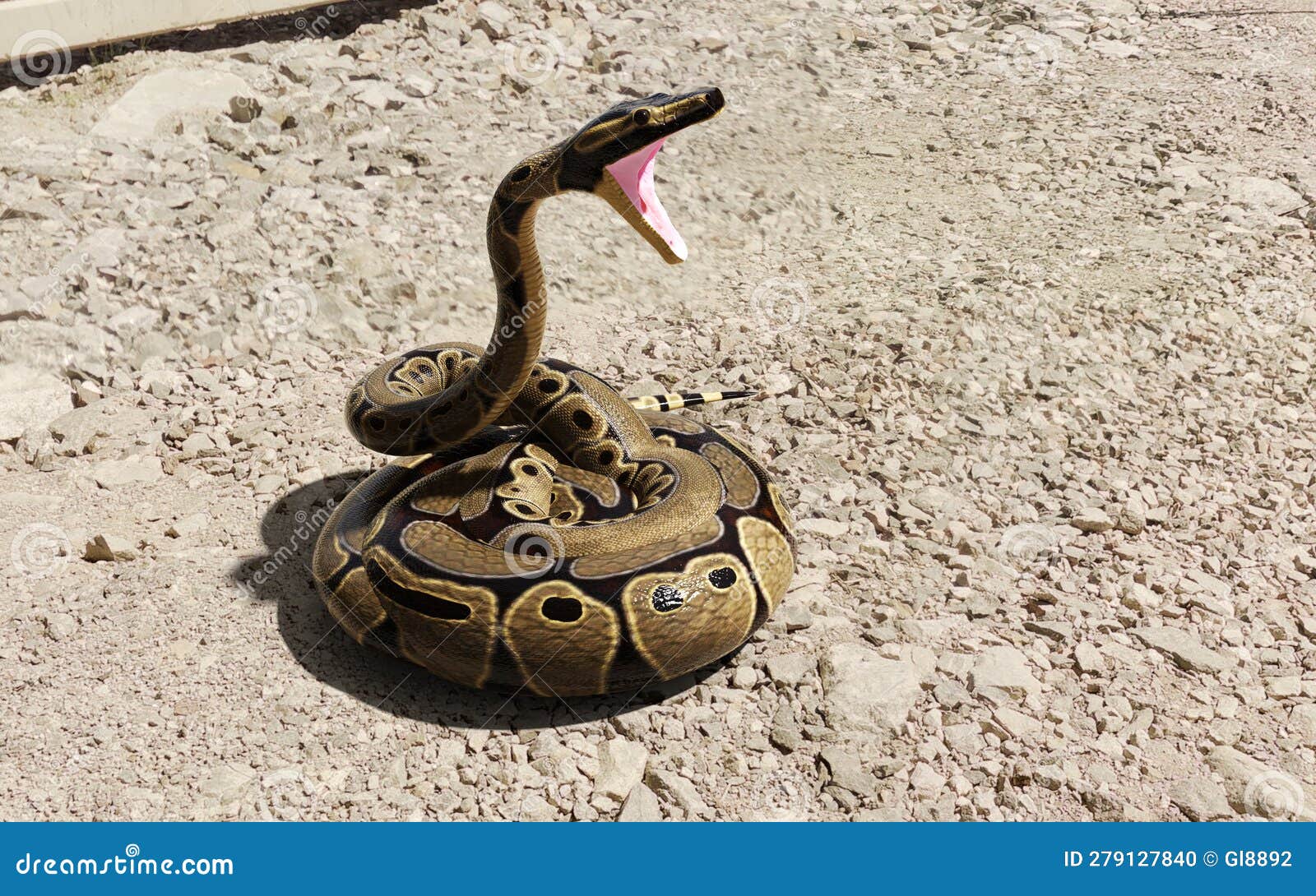 Boa Constrictor With Clipping Path, Albino Anaconda, Ball Python. Stock ...