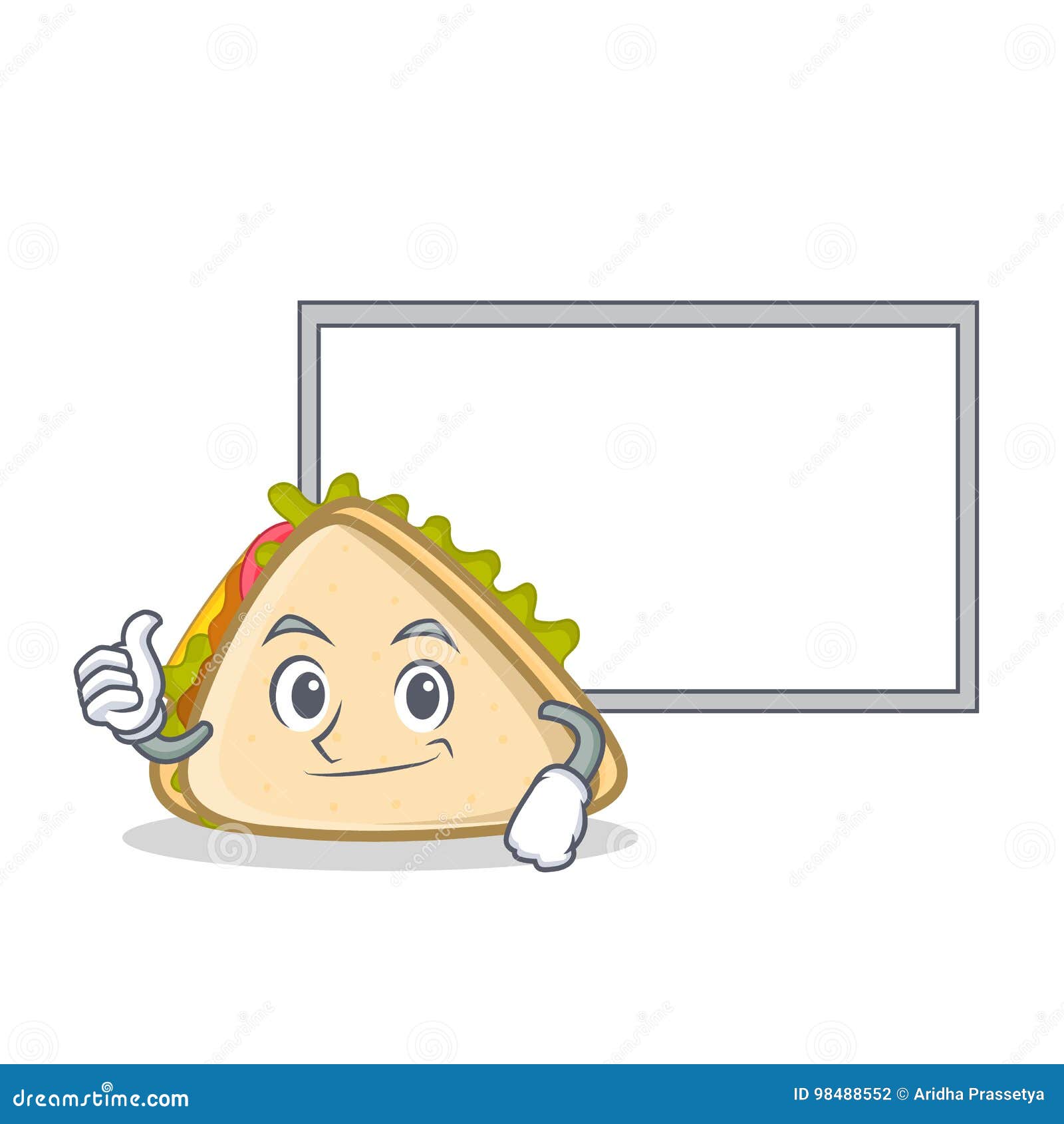 Pose with Board Sandwich Character Cartoon Style Stock Vector ...