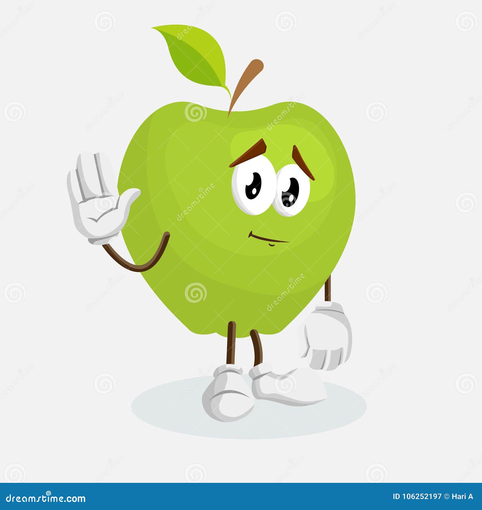 Pose Da Mascote Do Logotipo De Apple Adeus Ilustração do Vetor ...