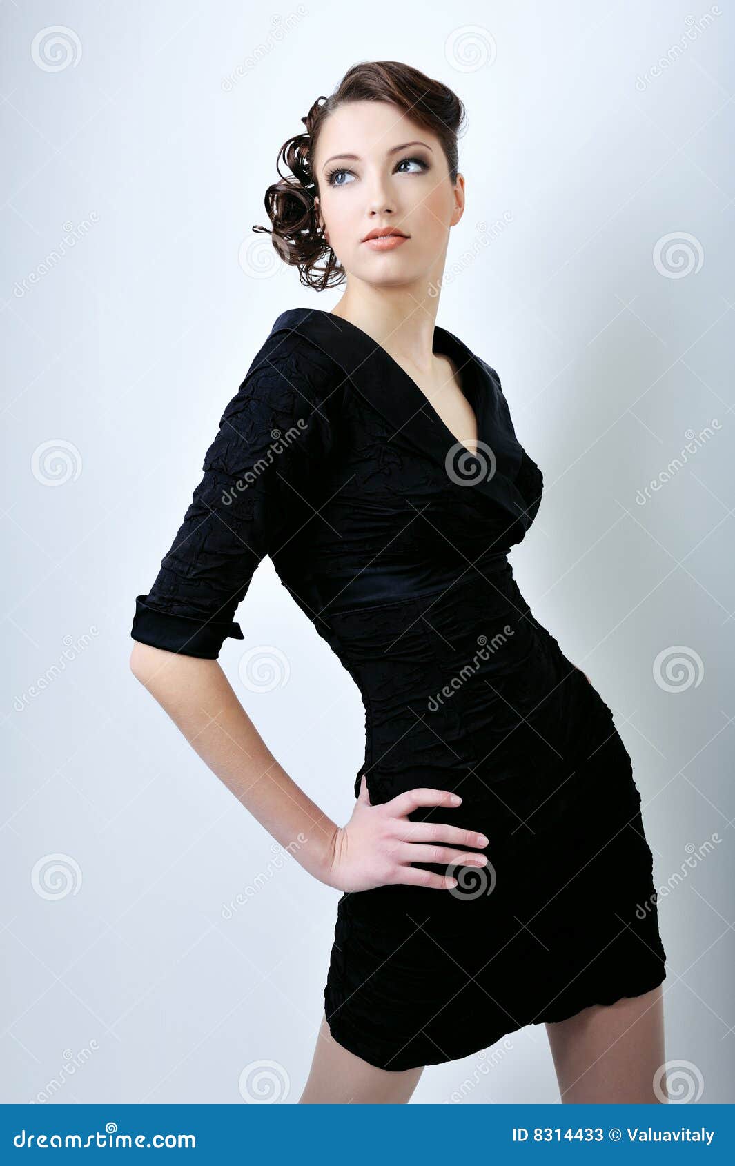 Pose de modèle de mode image stock. Image du gris, noir - 8314433