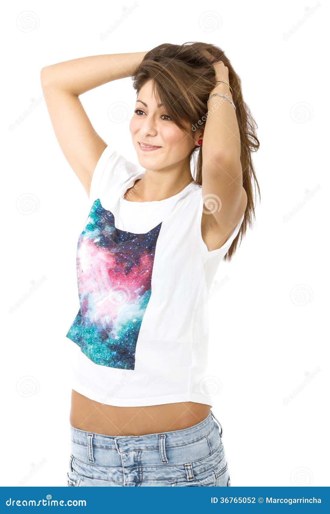 Pose de mode de femme photo stock. Image du fille, heureux - 36765052