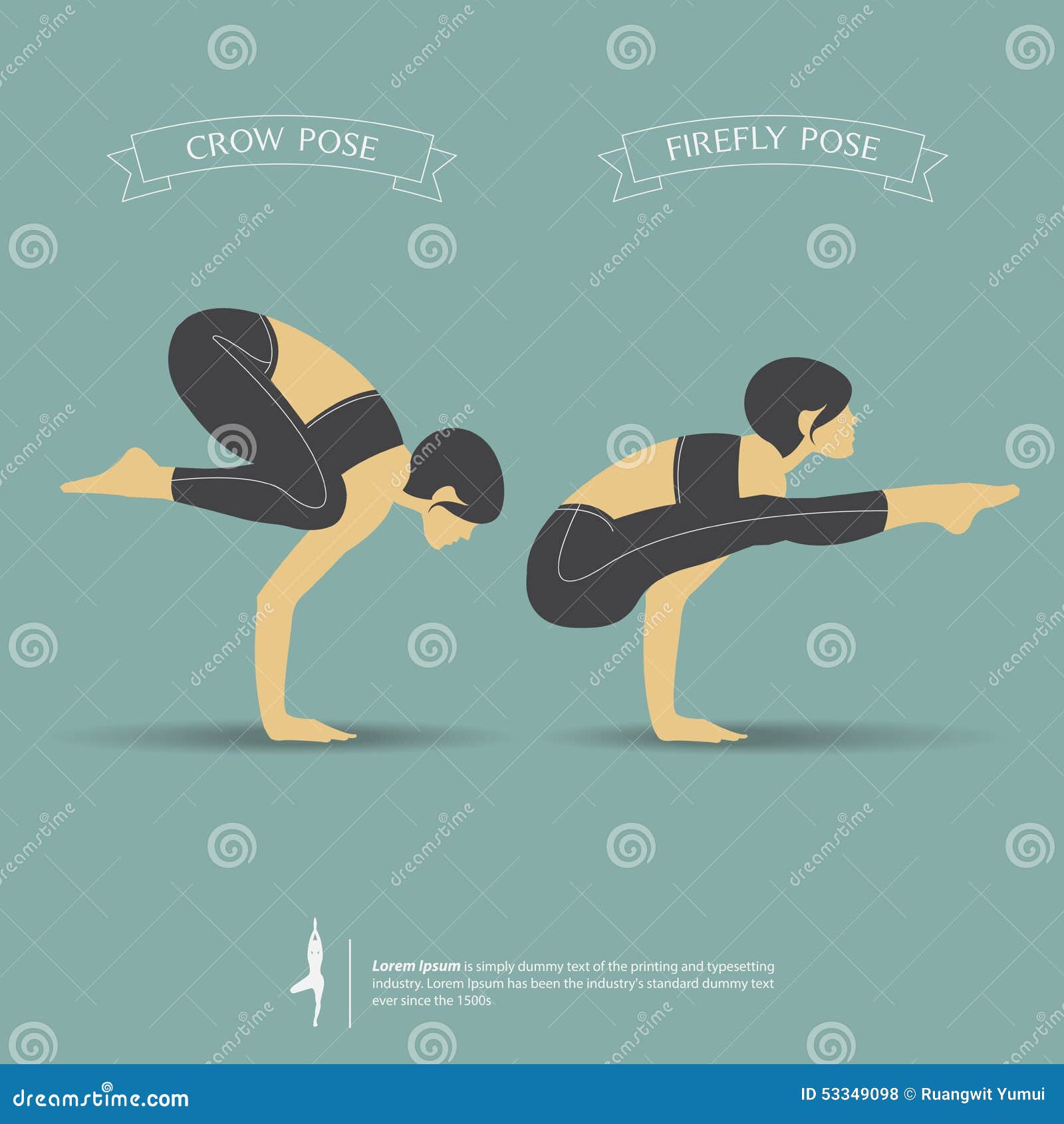 Pose Di Yoga in a Due Posizioni Vettore Illustrazione Vettoriale ...