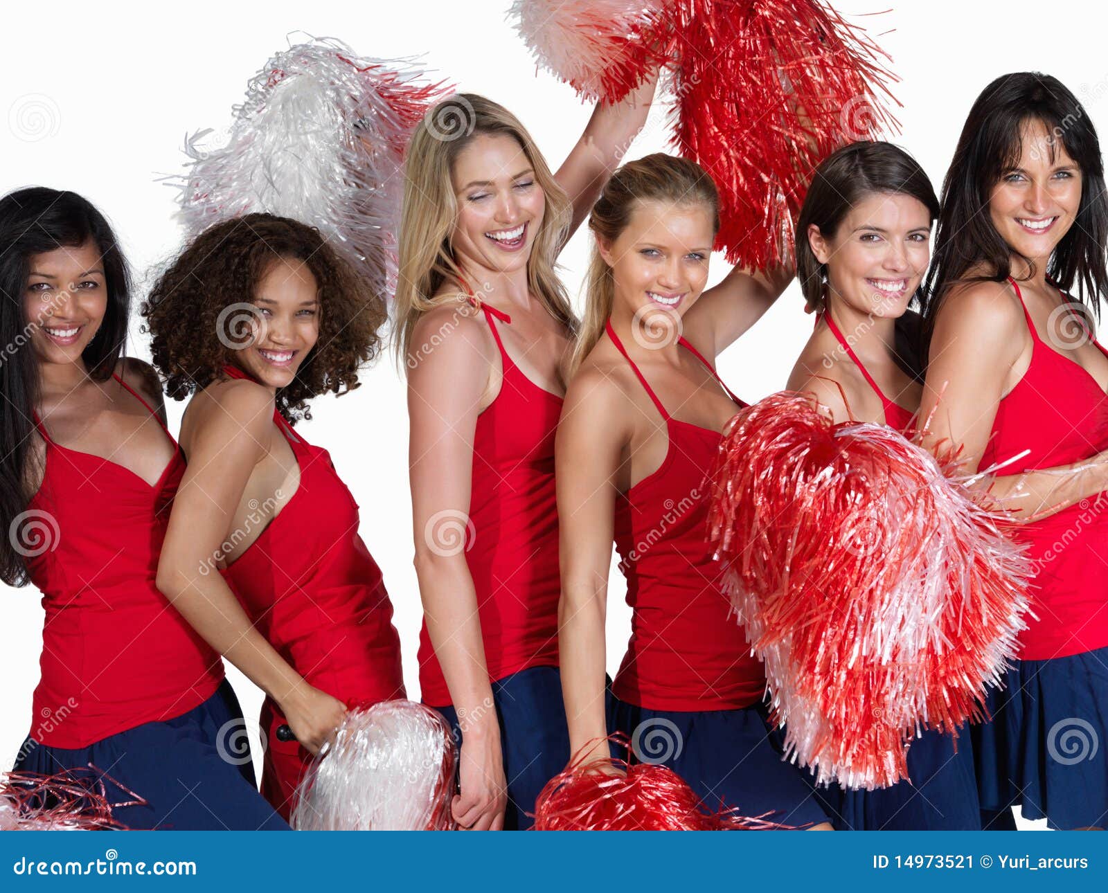 Pose Heureuse De Majorettes Image stock - Image du ligne, fille: 14973521