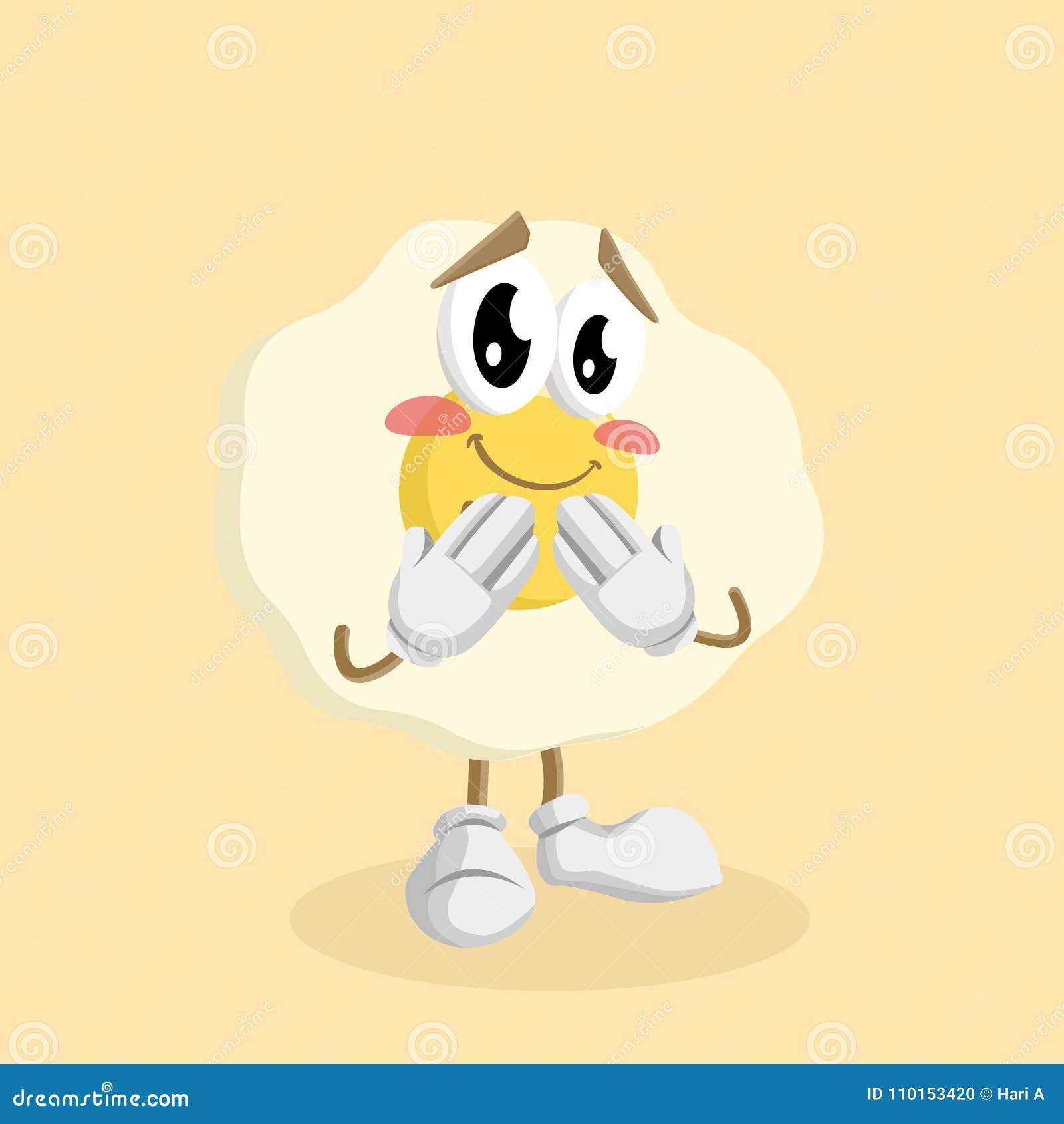 Pose Honteuse De Mascotte Et De Fond D'oeufs Illustration de Vecteur ...