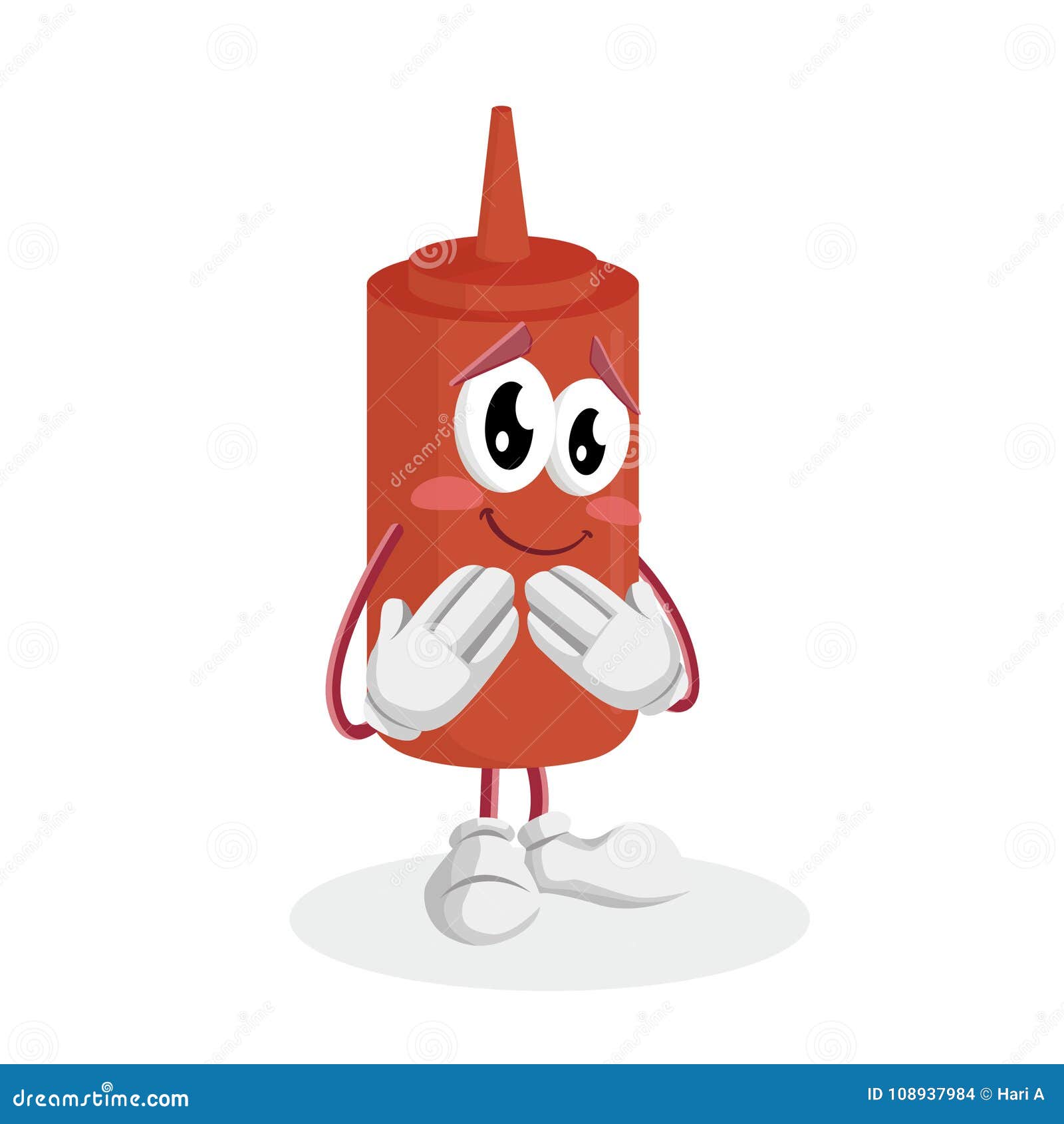 Pose Honteuse De Mascotte Et De Fond De Ketchup Illustration de Vecteur ...