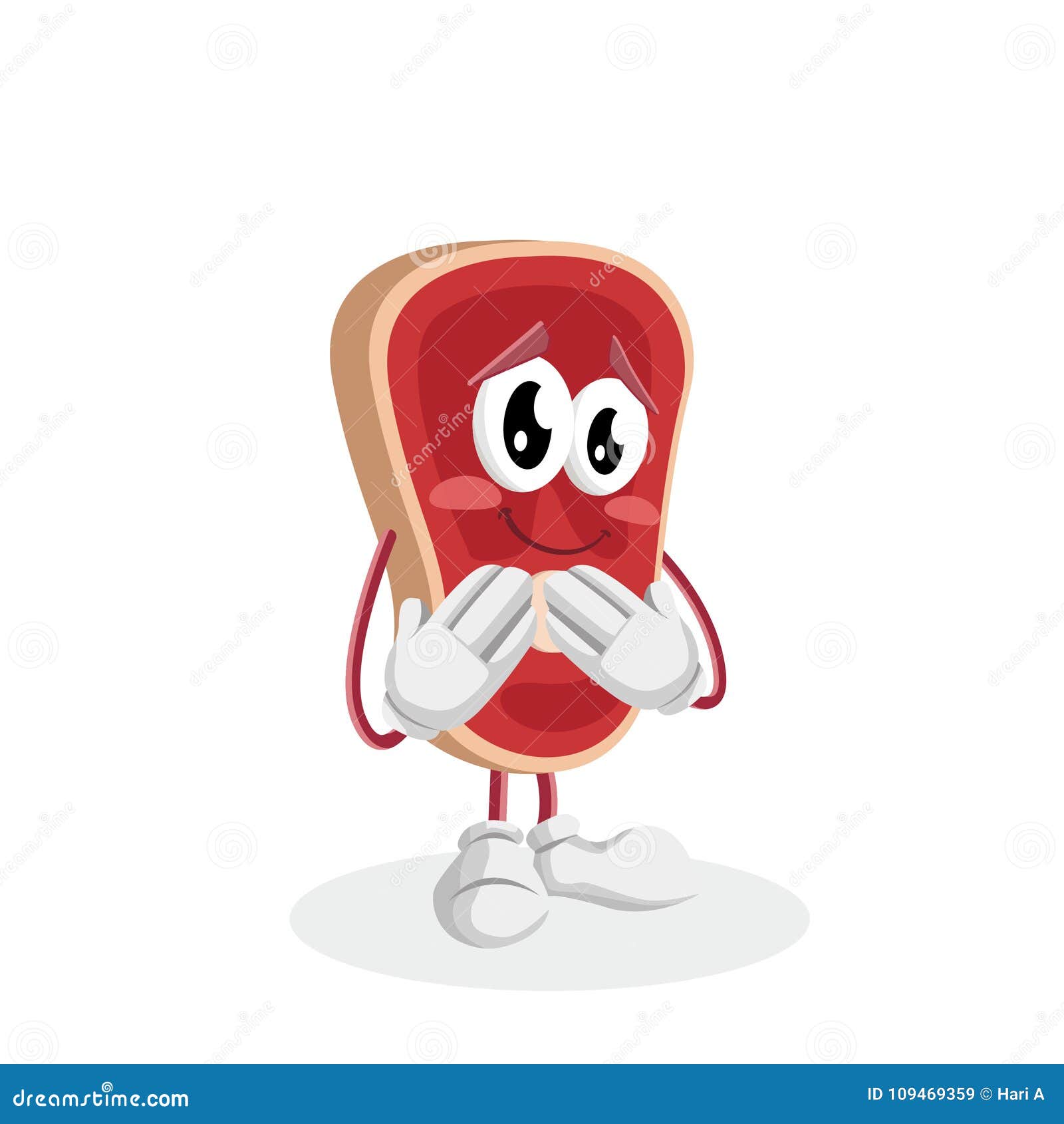 Pose Honteuse De Mascotte Et De Fond De Viande Illustration de Vecteur ...