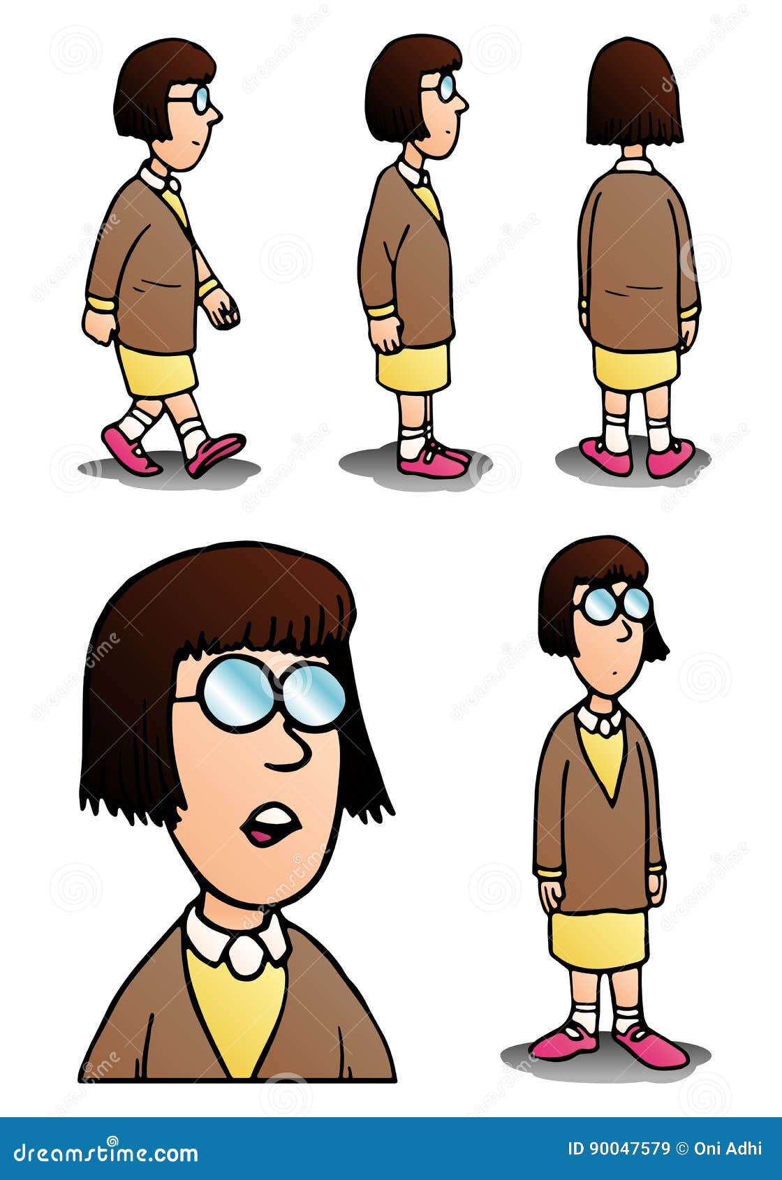 Nerdy Girl Game Sprites Cartoon Vector | CartoonDealer.com #69397265