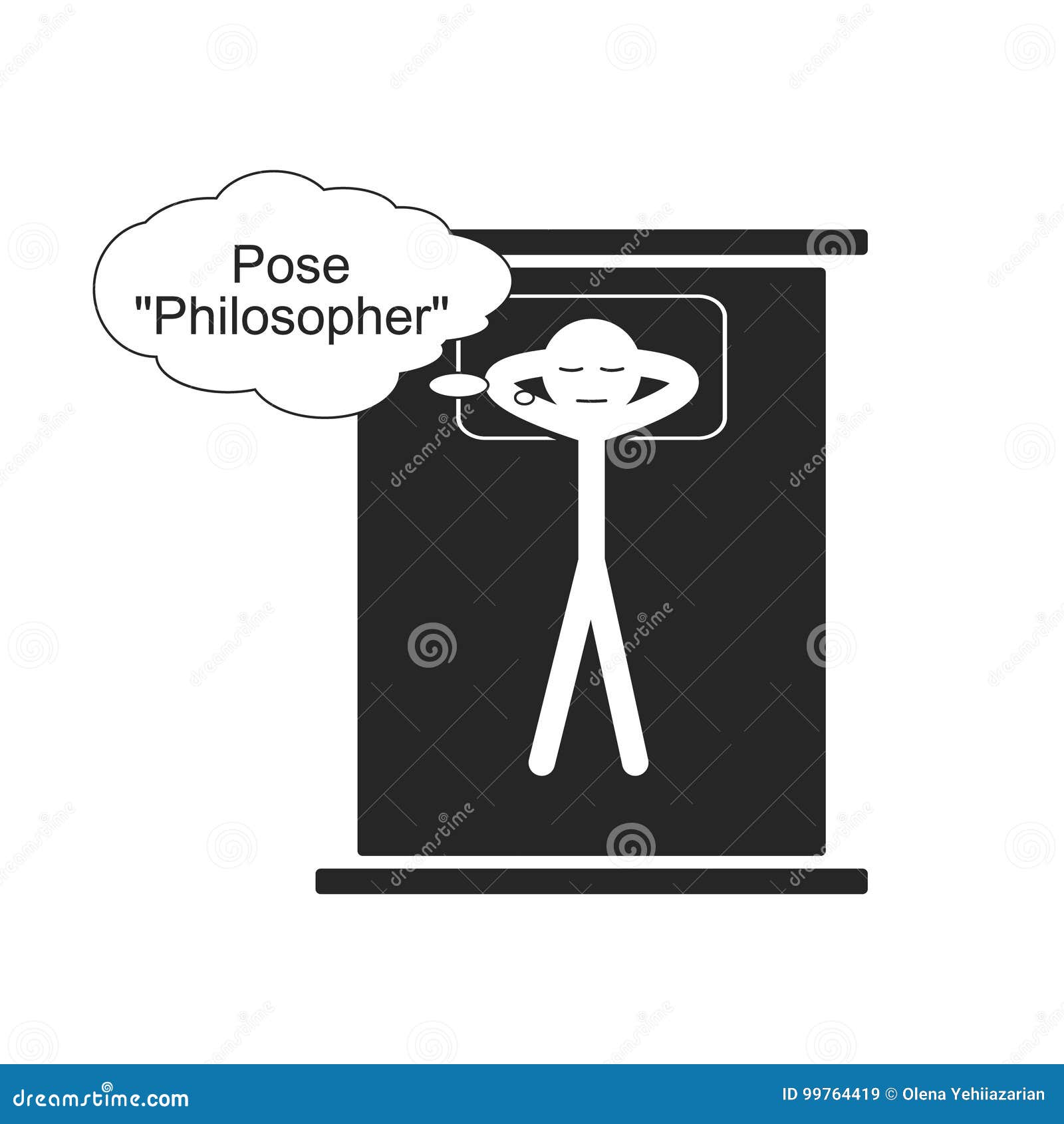 Pose of Philosopher for Sleep Stock Vector - Illustration of bolster ...
